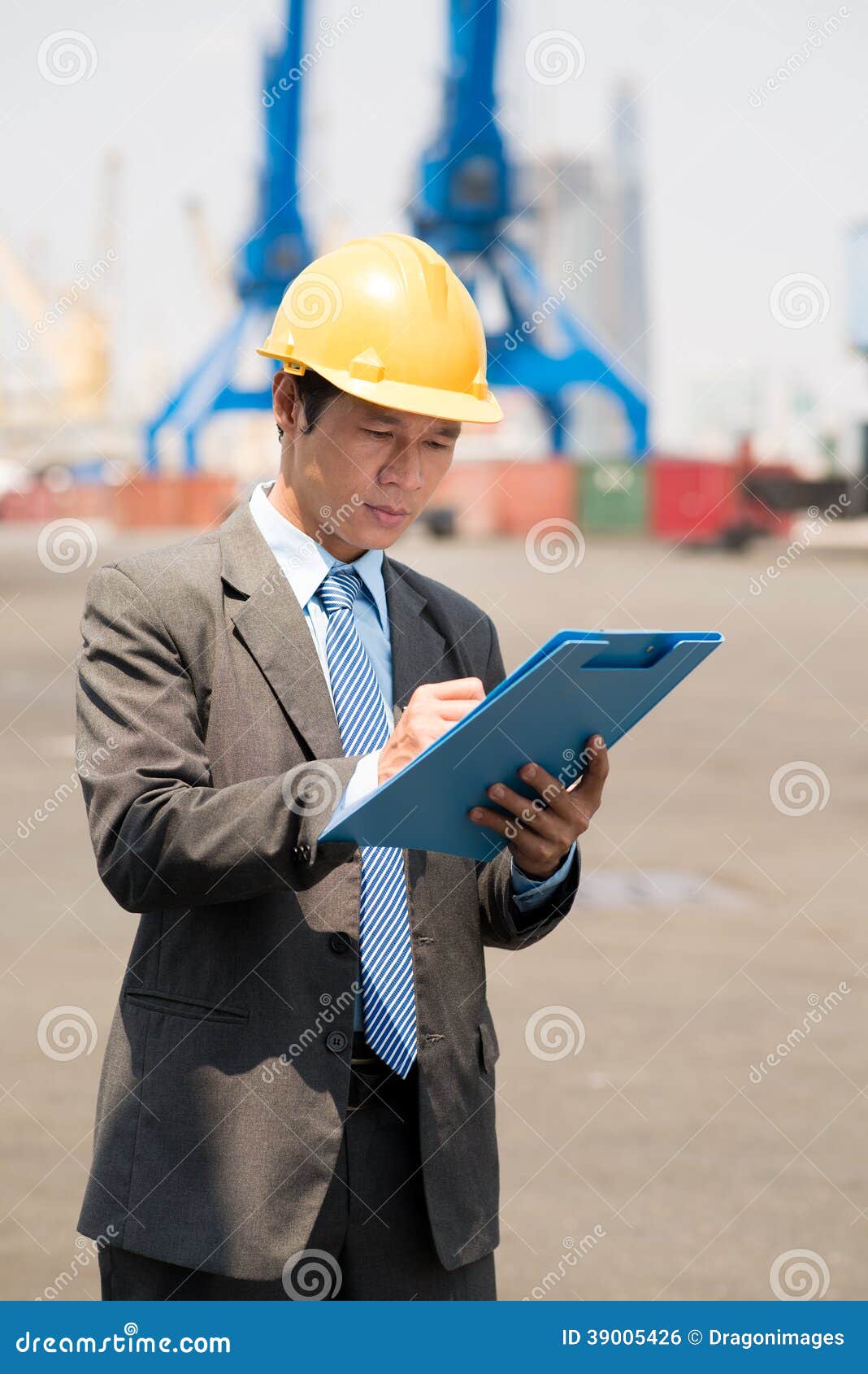 Port inspecting stock photo. Image of asian, cranes, foreground - 39005426
