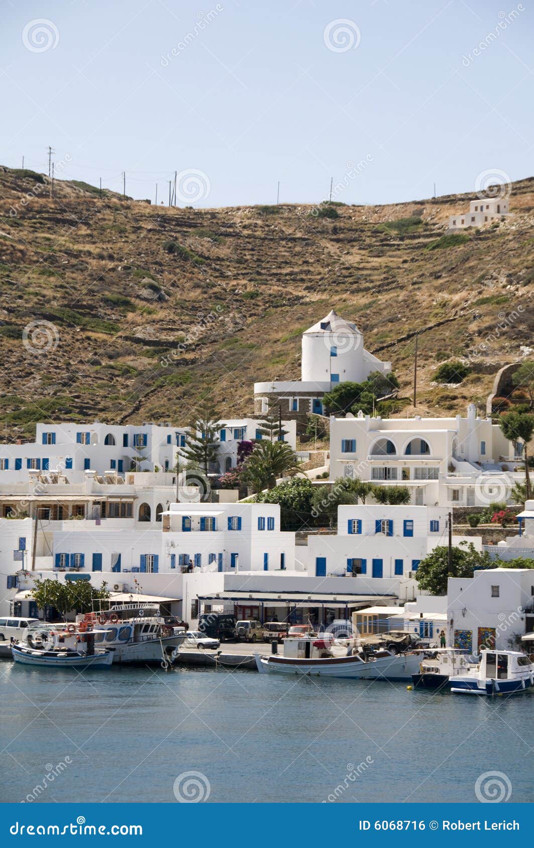 Port Ios Greek Island Greece Stock Photo - Image of boats, harbor: 6068716