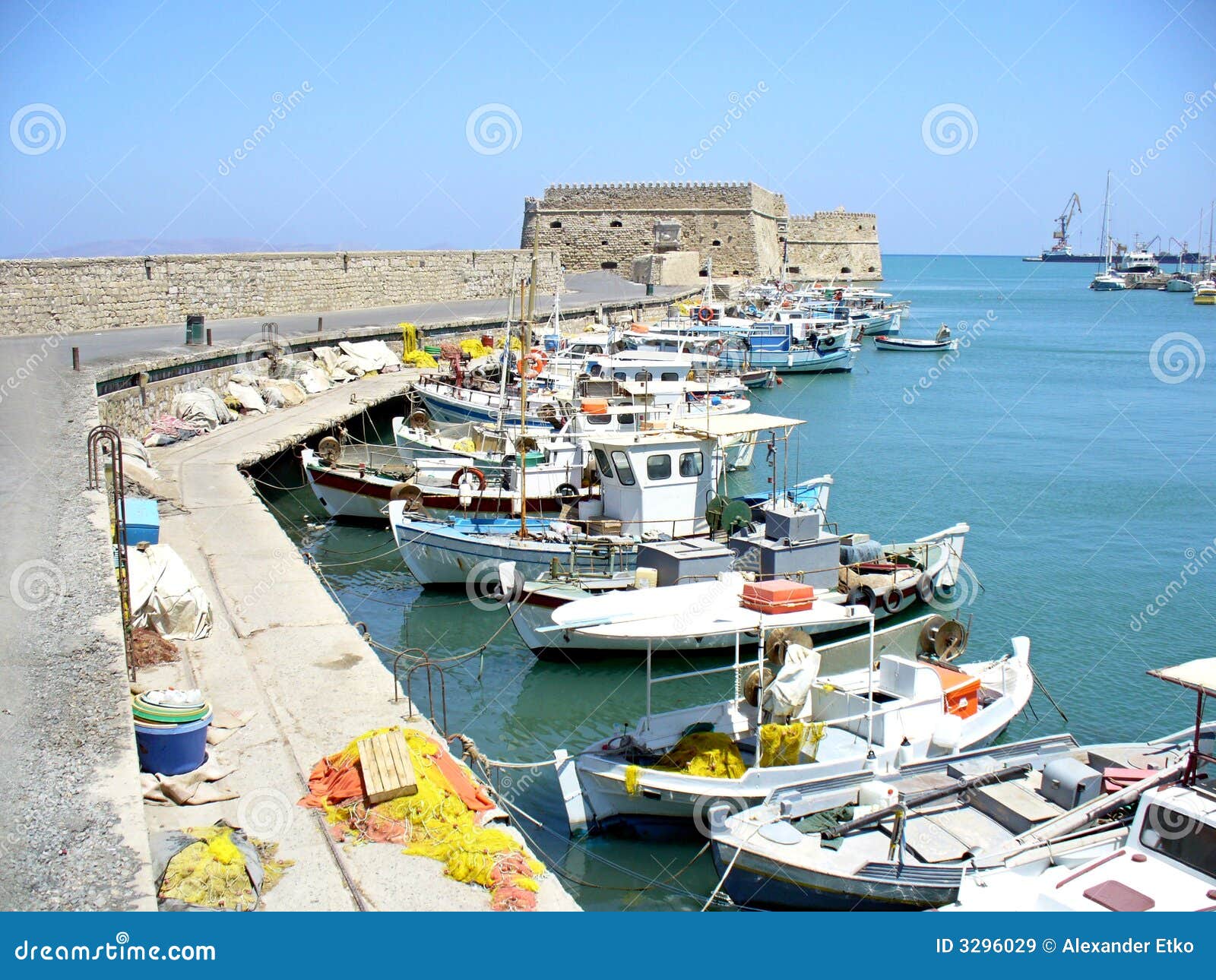 Port in Iraklion stock image. Image of boat, outdoor, water - 3296029