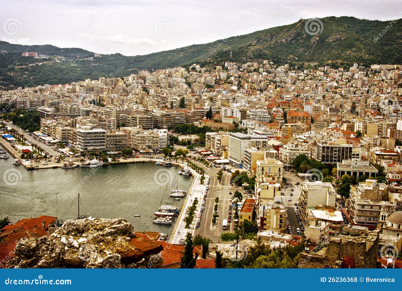 Port in Kavala, Greece stock photo. Image of balkans - 26236368