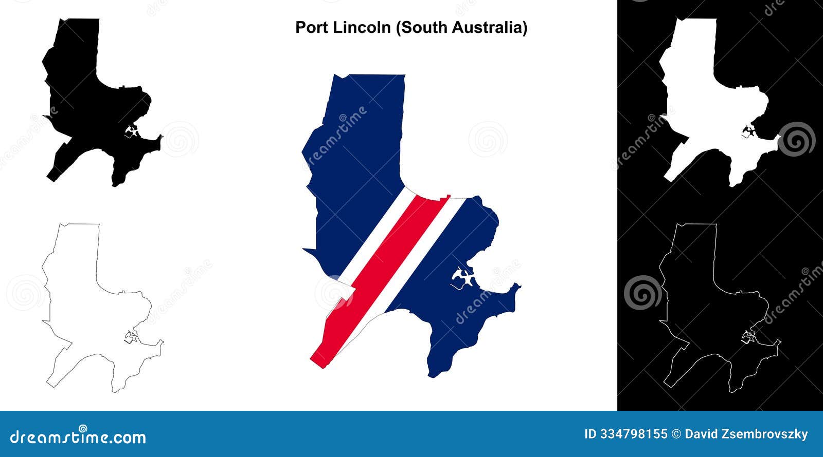 Port Lincoln outline map stock illustration. Illustration of county - 334798155