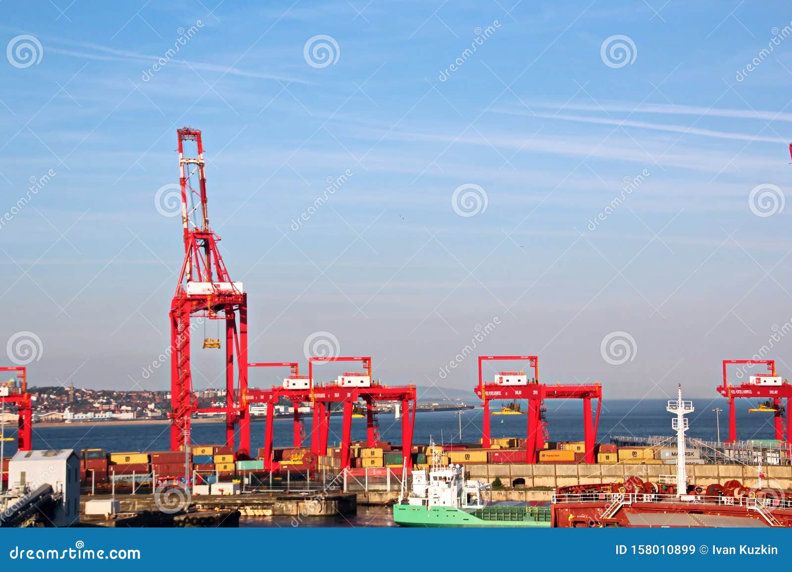 Liverpool, UK, May, 12,2019. Cargo Terminal for Unloading Bulk Cargo ...