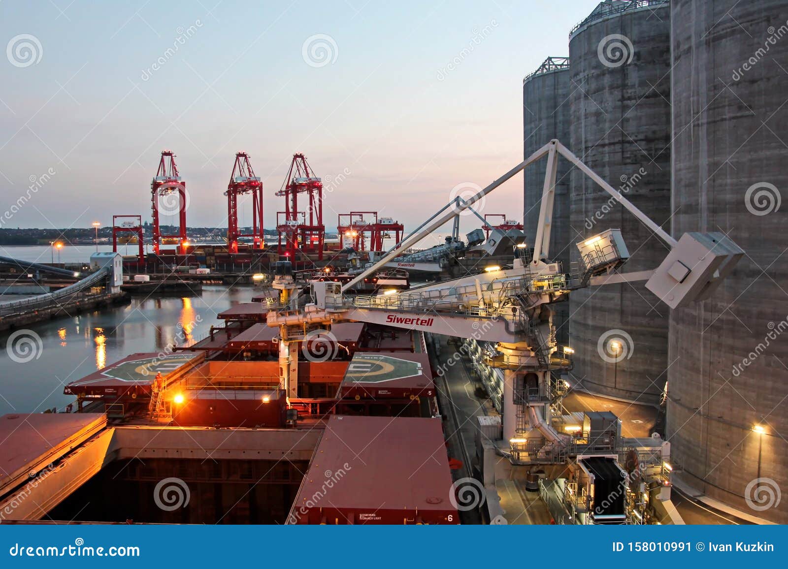 Liverpool, UK, May, 12,2019. Cargo Terminal for Unloading Bulk Cargo ...