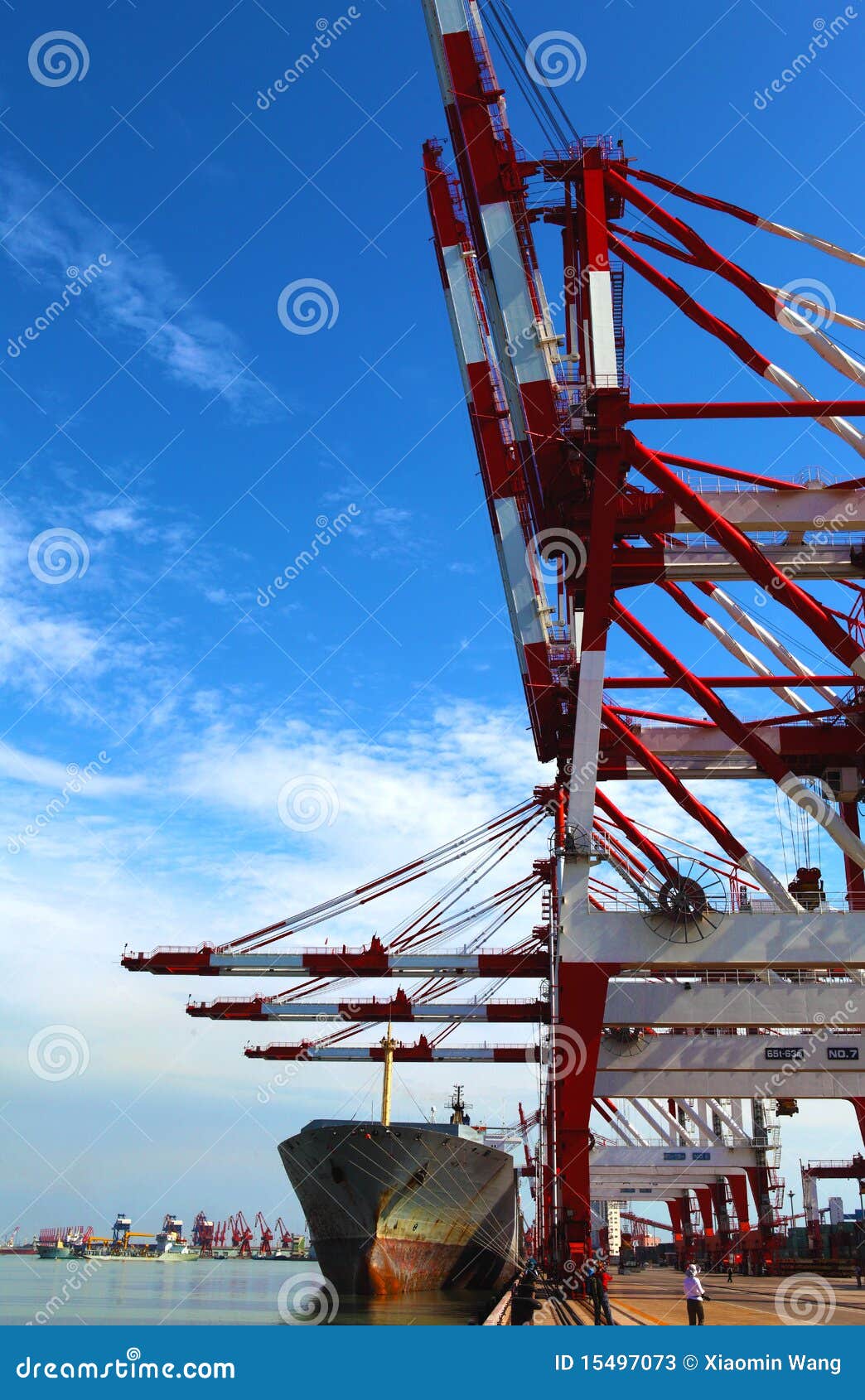 Port with Loading Cargo Ship Stock Image - Image of boat, deliver: 15497073