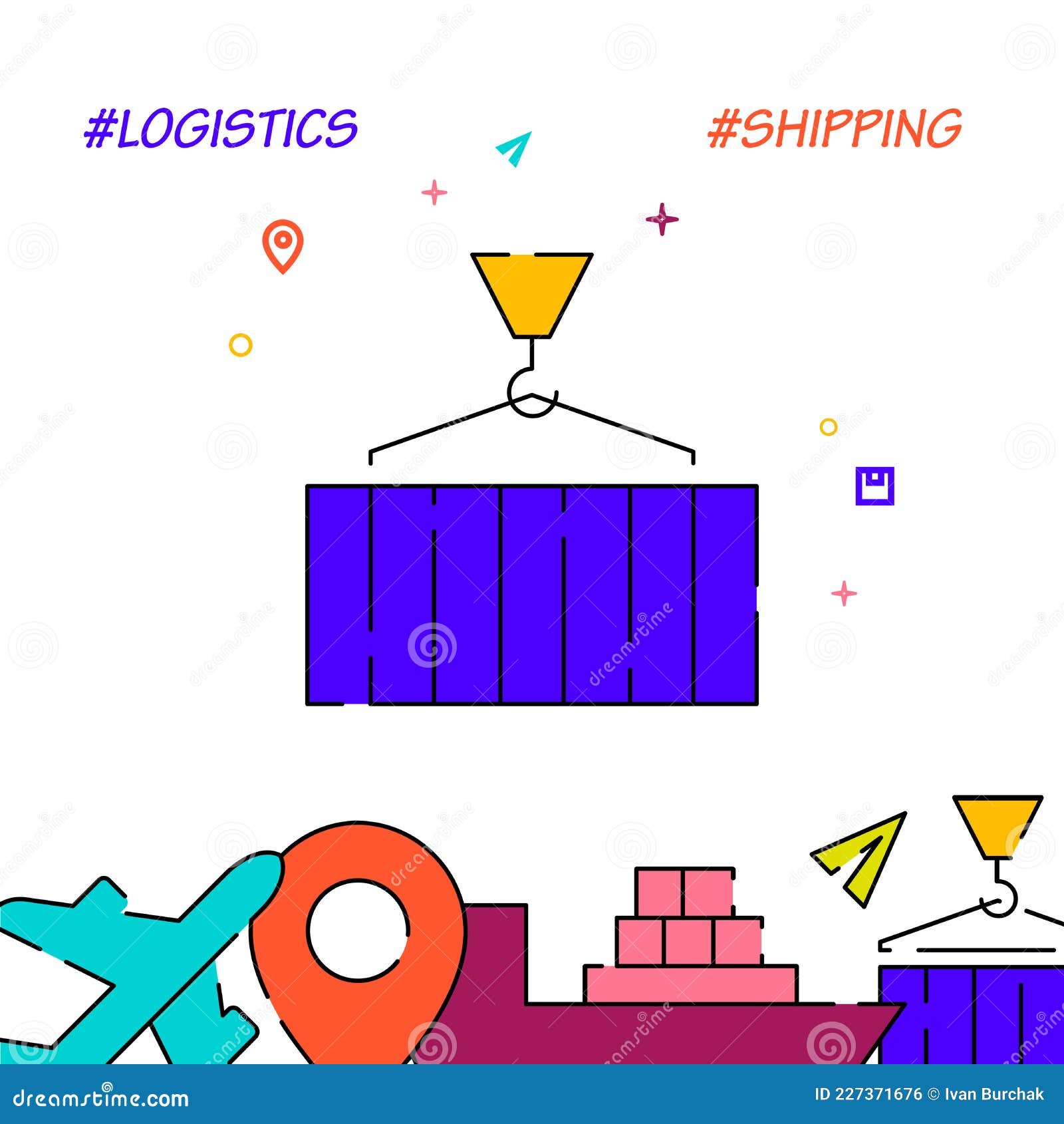 Loading/unloading Area Icon. Linear Vector Illustration From ...