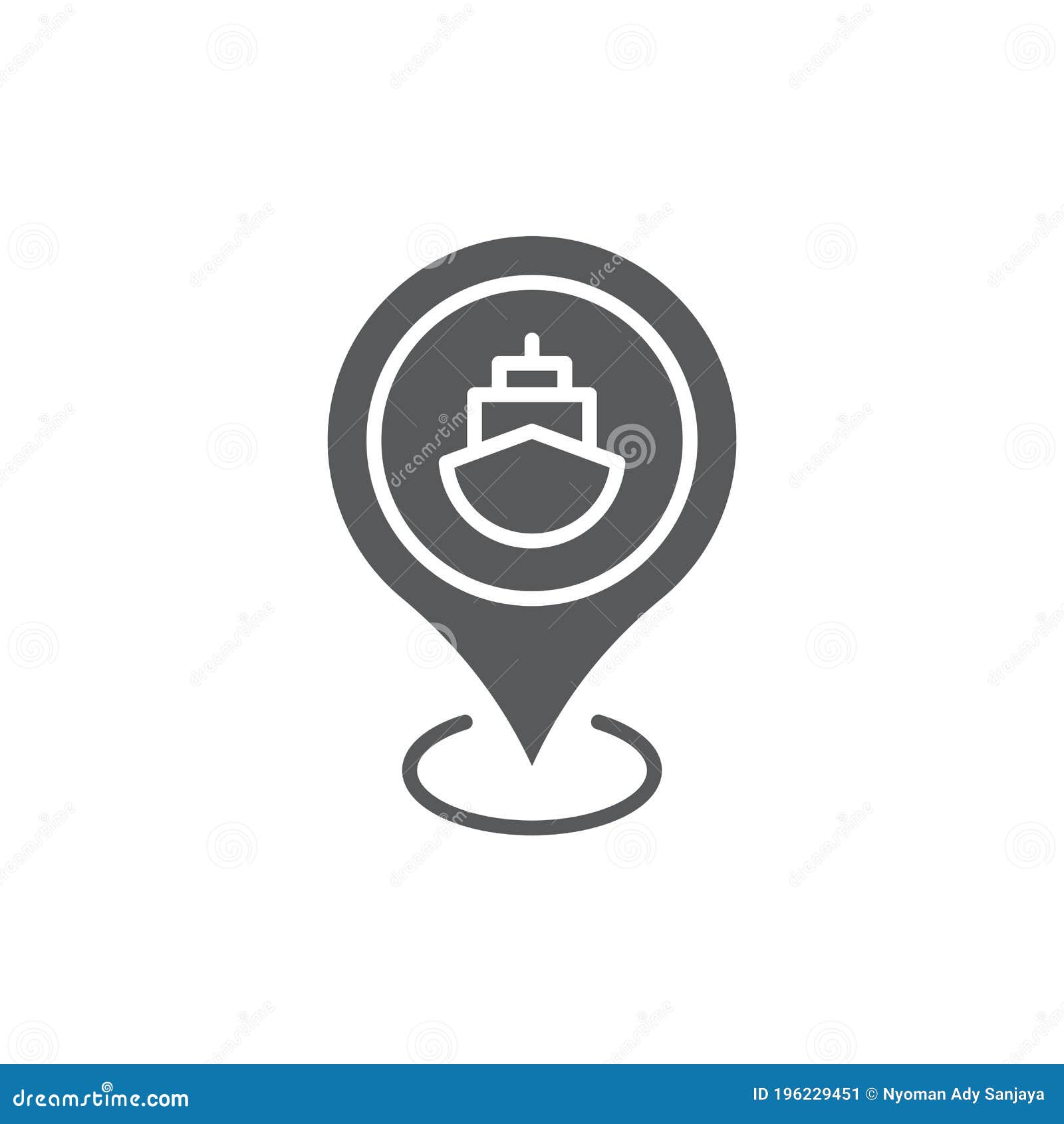 Port Location Pin Vector Icon Symbol Map Isolated on White Background ...