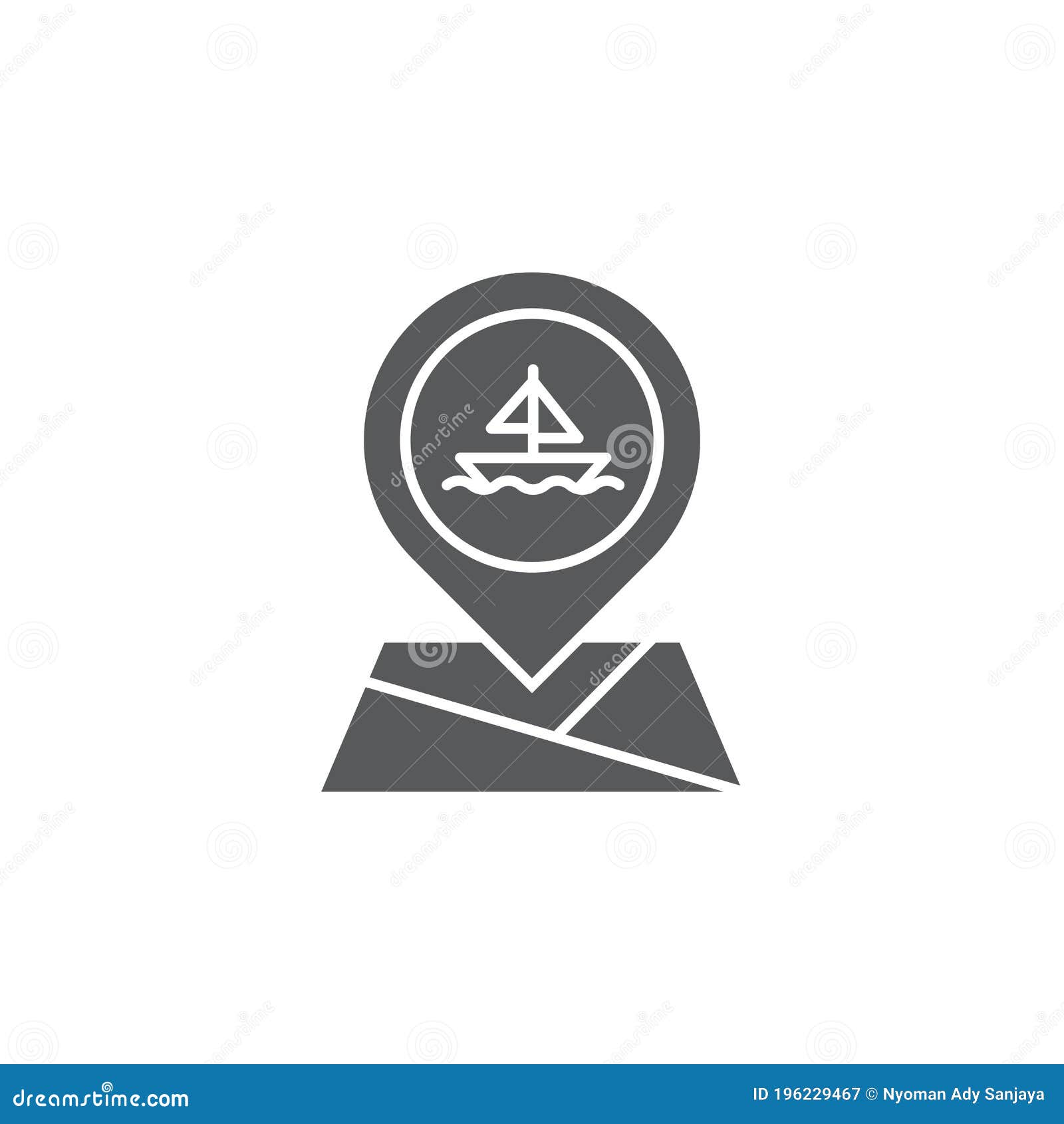 Port Location Pin Vector Icon Symbol Map Isolated on White Background ...