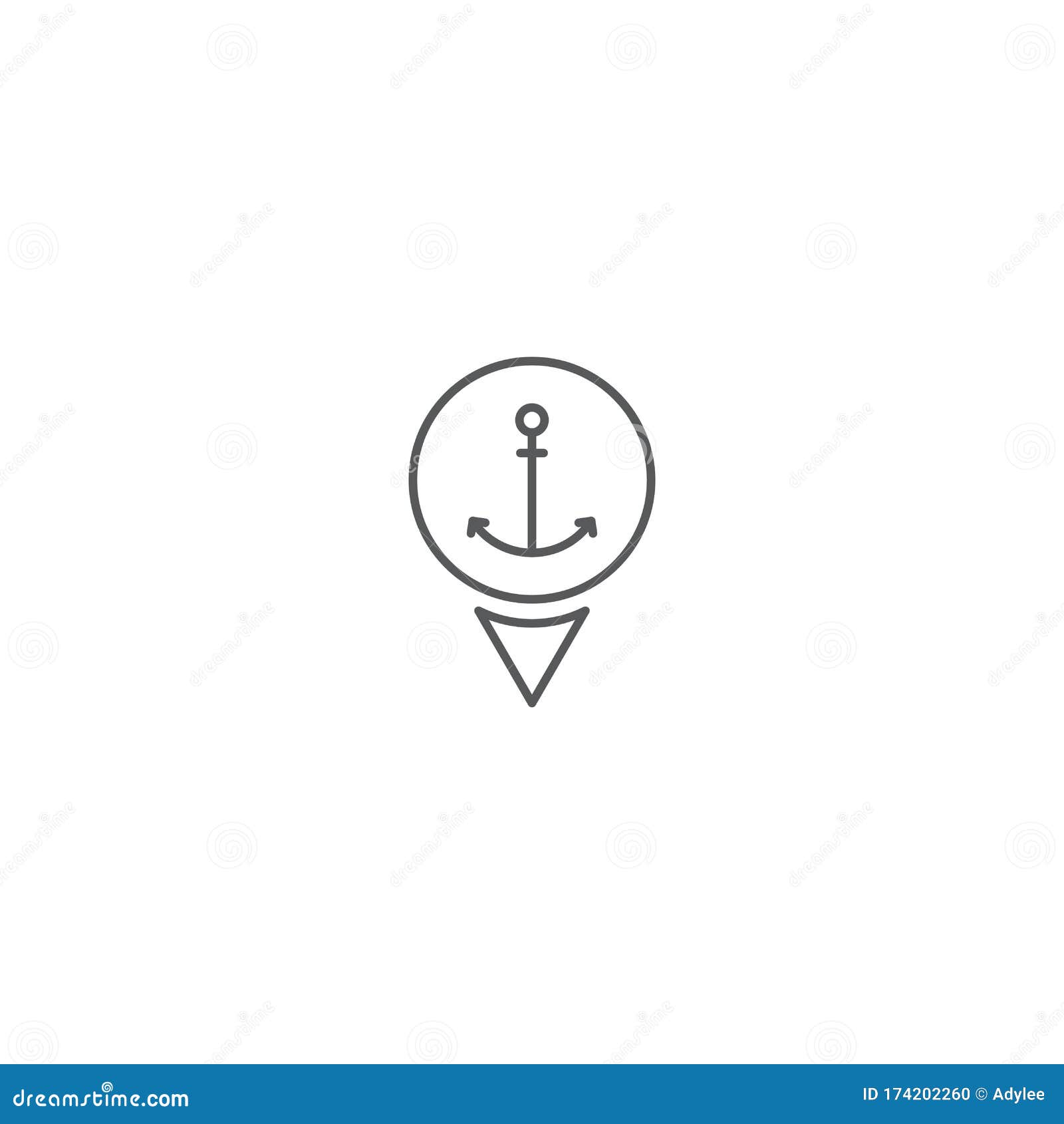 Port Location Pin Vector Icon Symbol Map Isolated on White Background ...