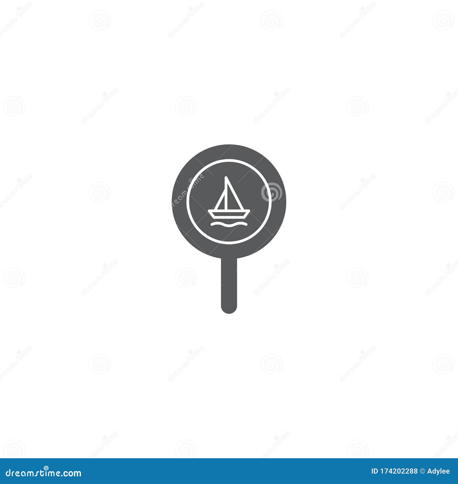 Port Location Pin Vector Icon Symbol Map Isolated On White Background ...