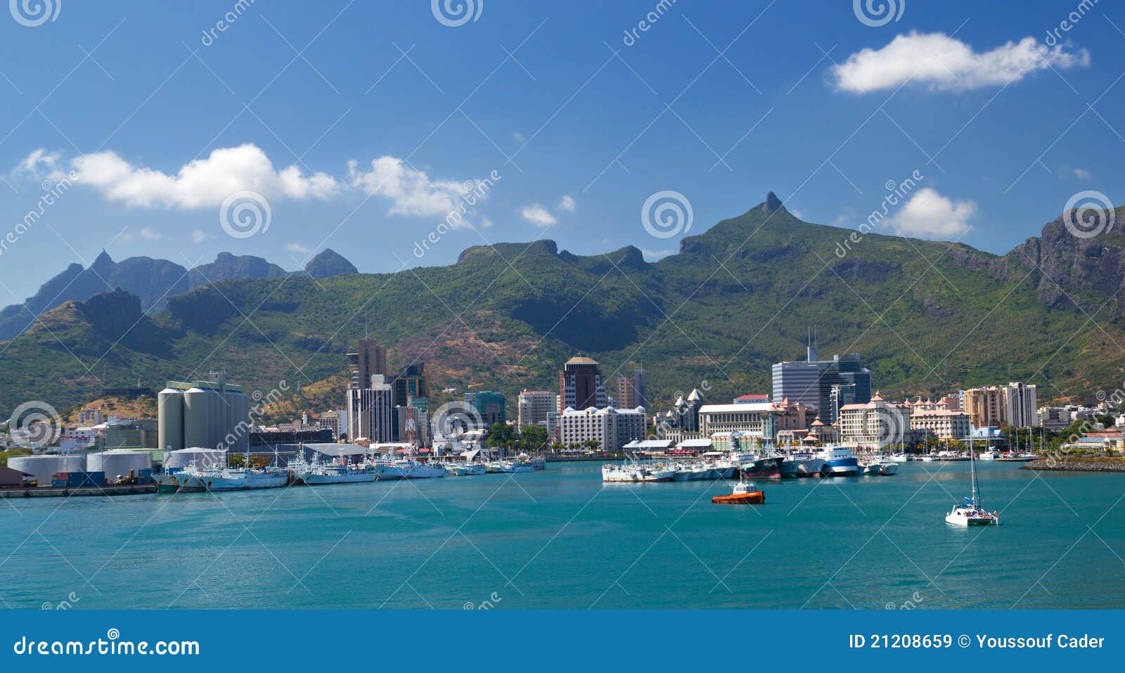 Port Louis stock image. Image of view, waterfront, blue - 21208659