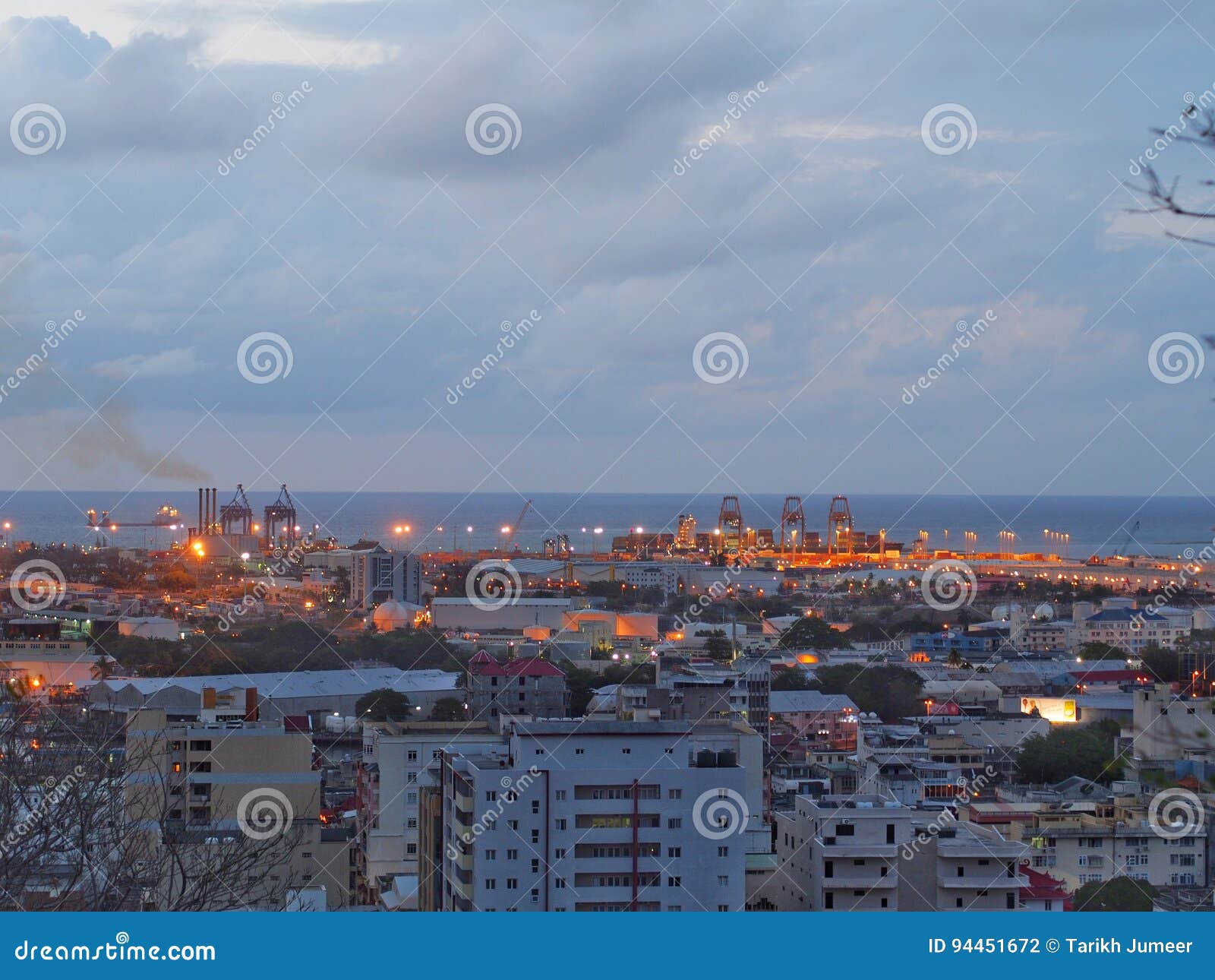Port-Louis Harbour at Twilight Editorial Photography - Image of night ...