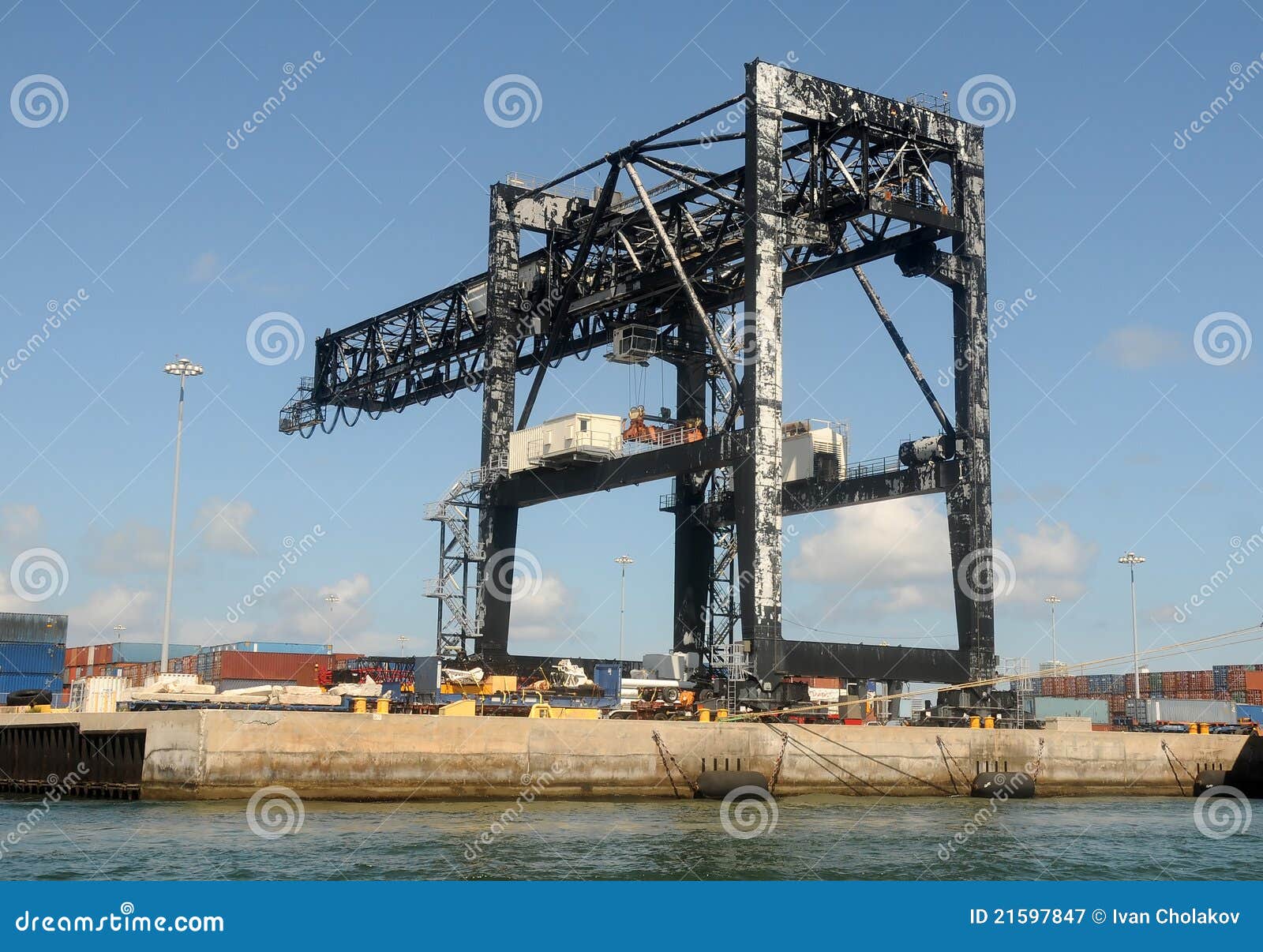 Port machinery stock image. Image of terminal, industry - 21597847