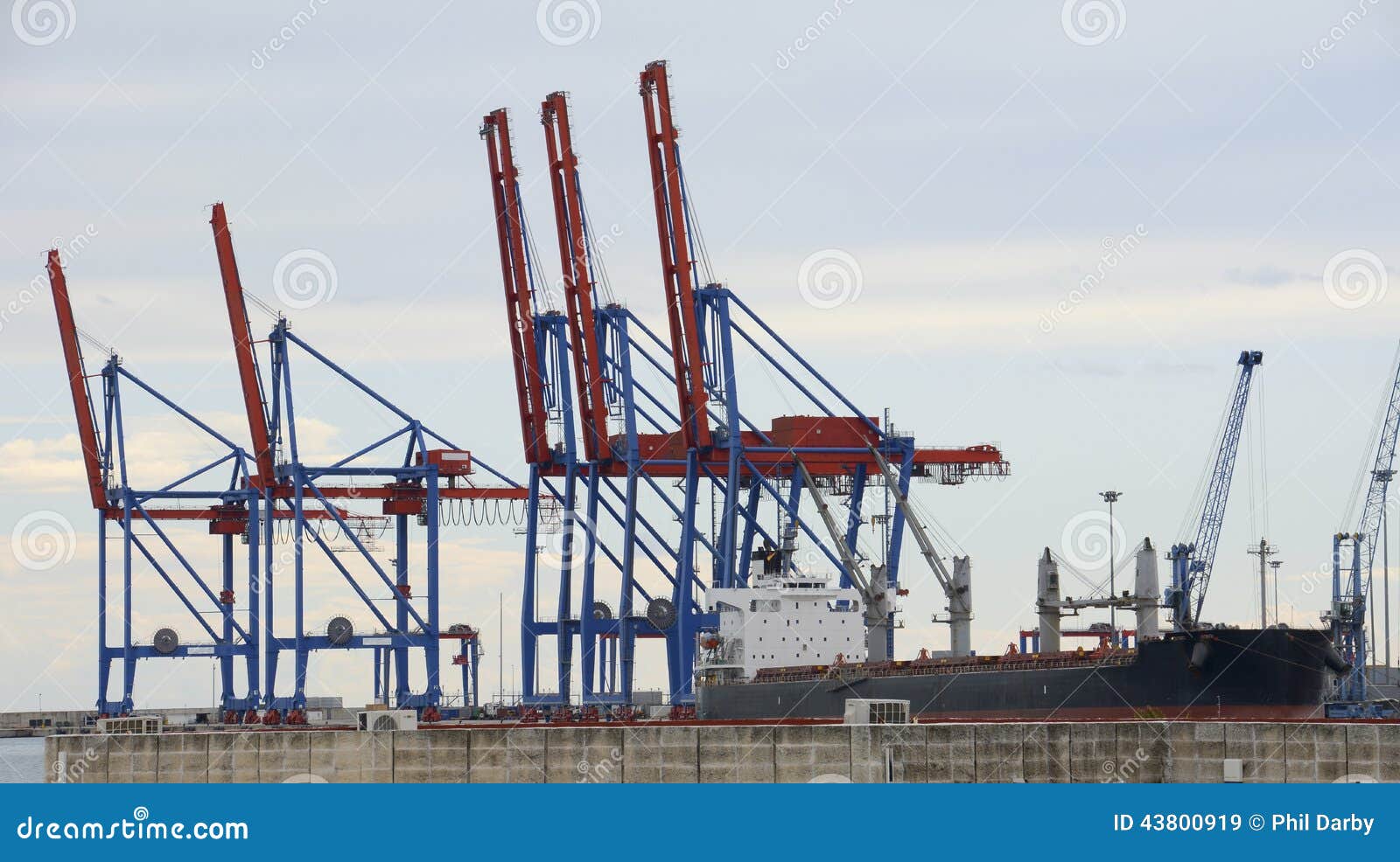 Port of Malaga stock image. Image of freighter, dock - 43800919