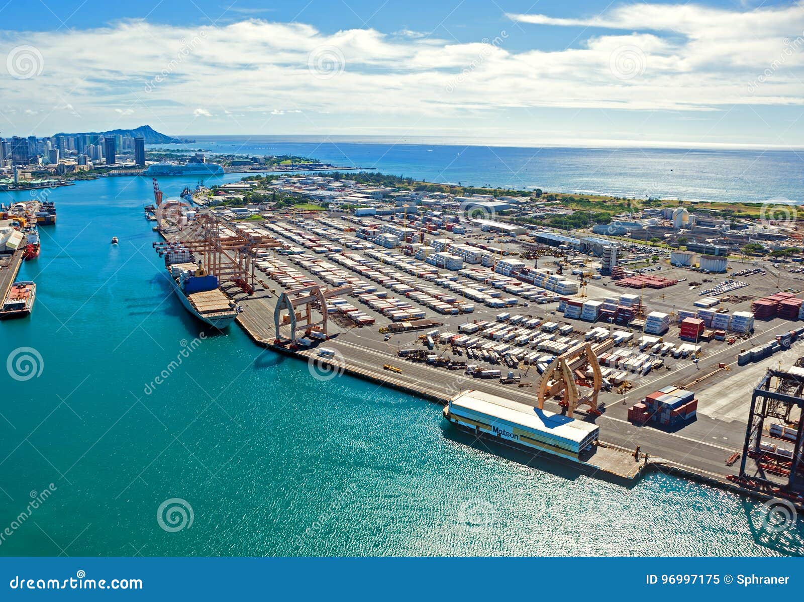 Port maritime de Honolulu image éditorial. Image du honolulu - 96997175