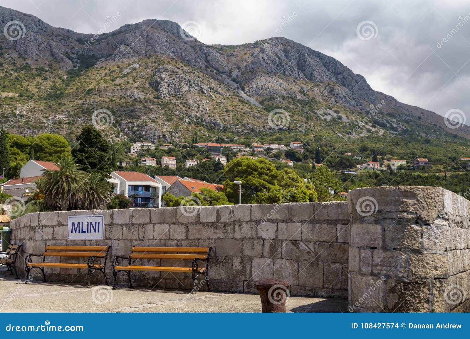 Port in Mlini stock photo. Image of holiday, landscape - 108427574
