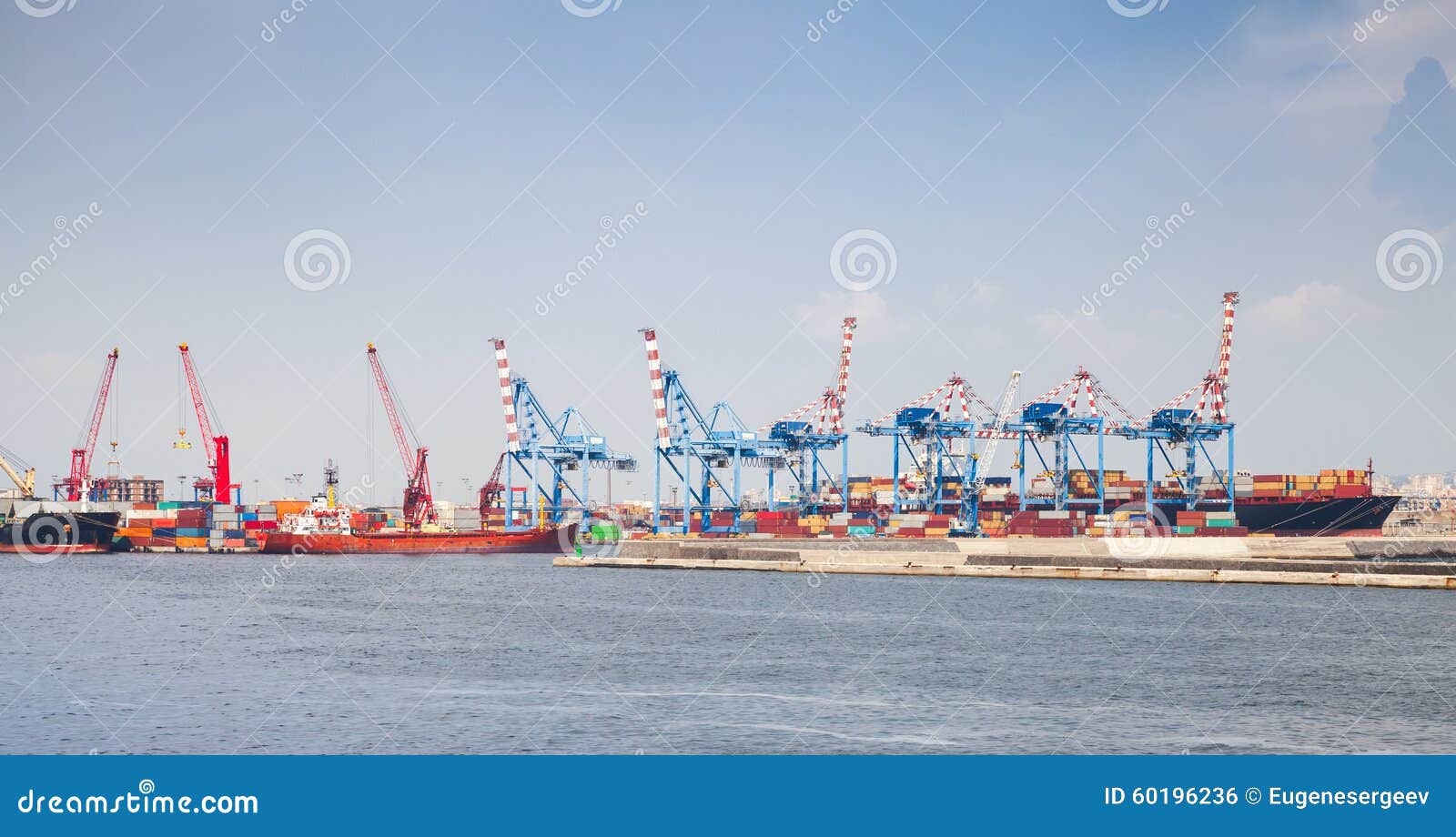 Port of Naples, Cityscape with Container Cranes Stock Photo - Image of ...