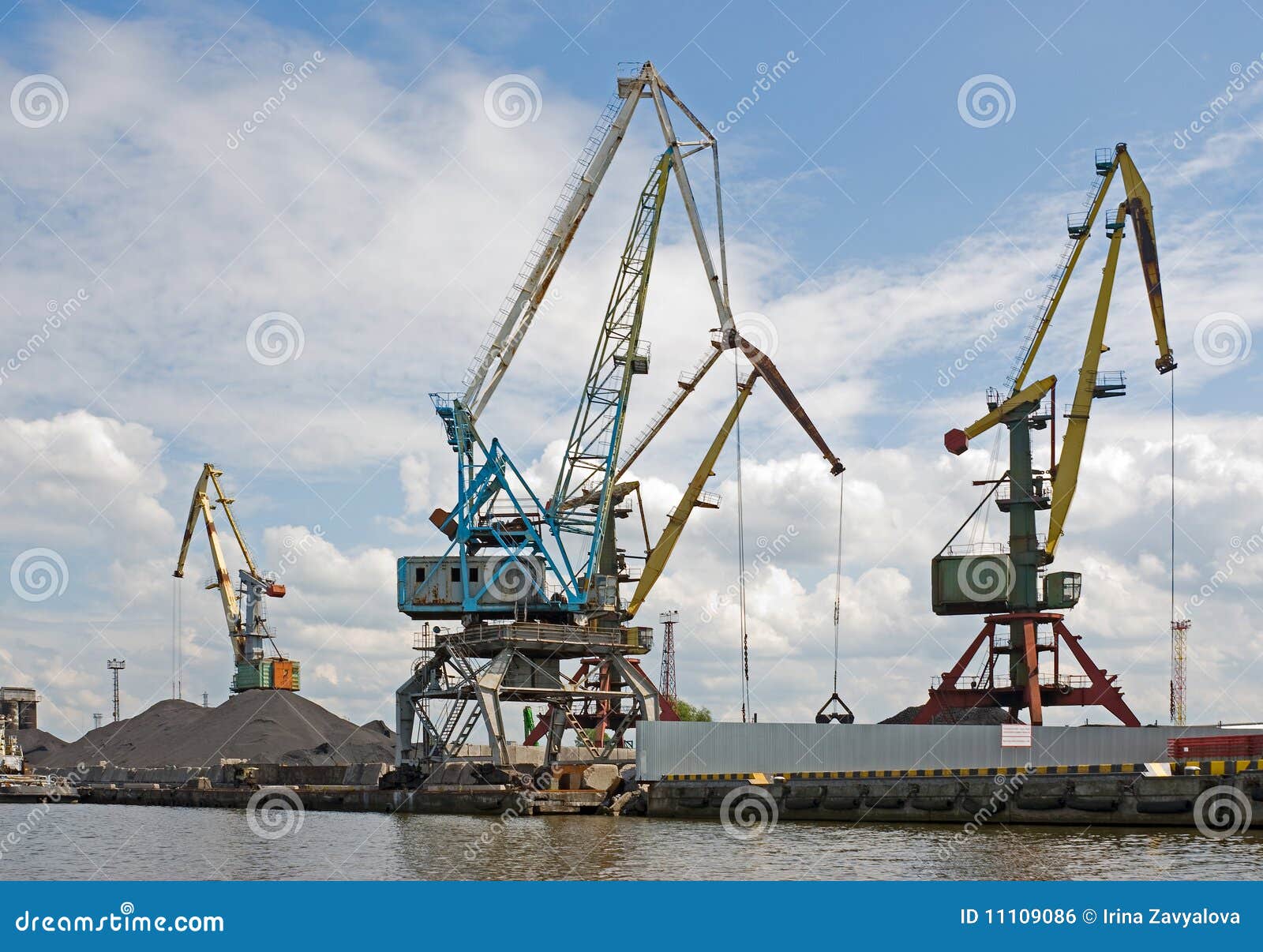 Port. Portal cranes stock photo. Image of gantry, bridge - 11109086