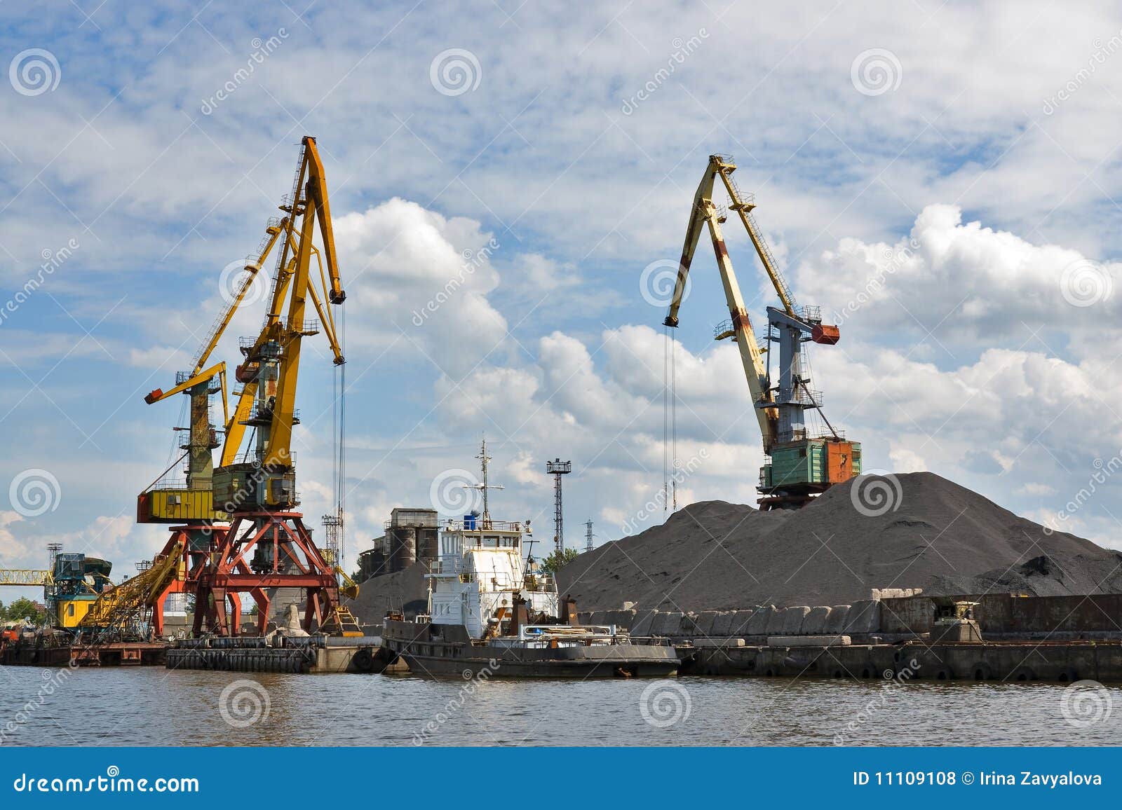 Port. Portal cranes stock photo. Image of environment - 11109108