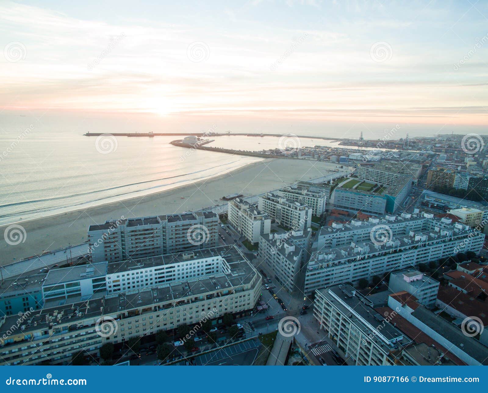 Port in Porto during Sunset. Aerial View at Sunset Stock Photo - Image ...