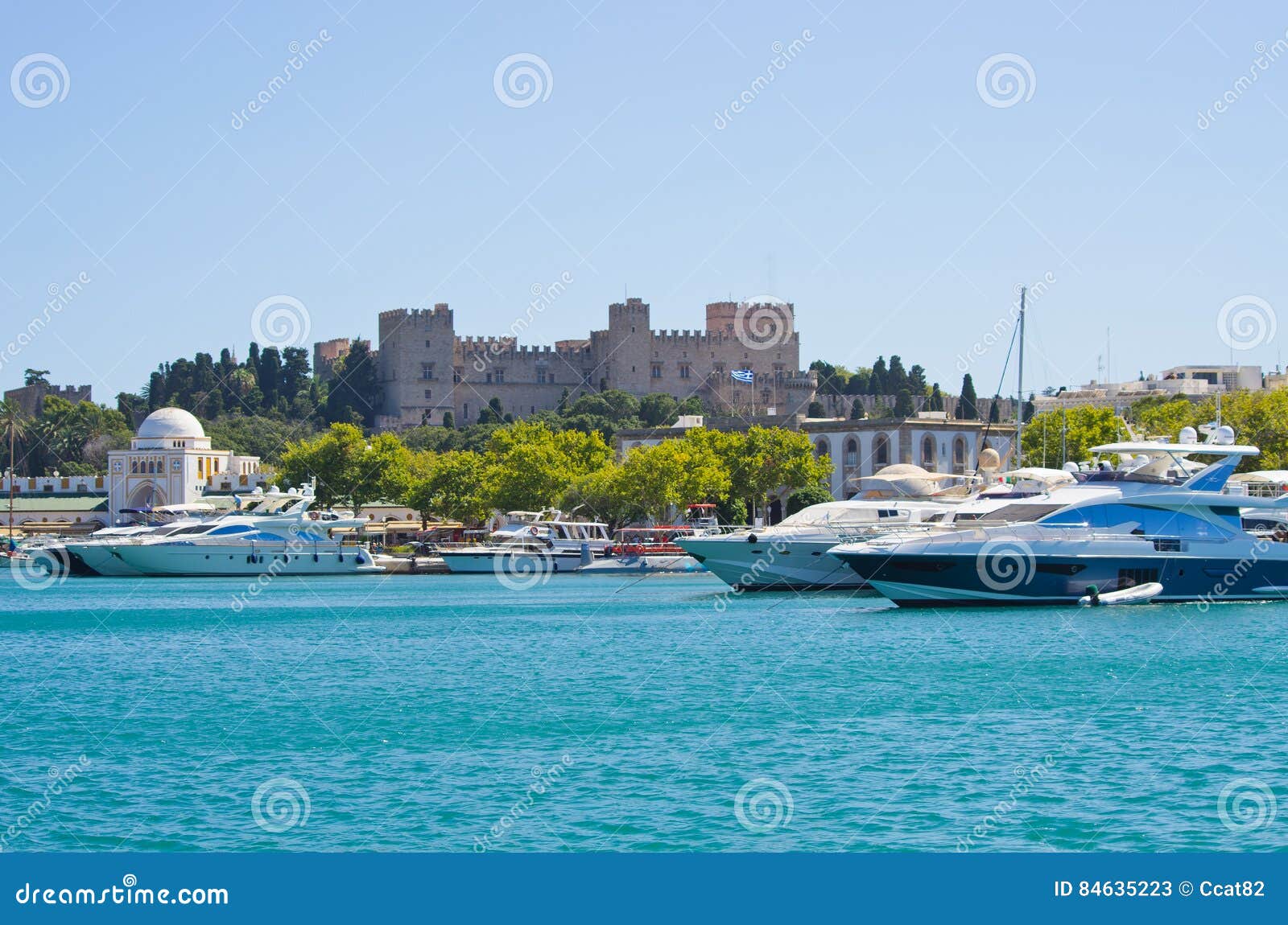 Port of Rhodes, Greece stock image. Image of famous, mandraki - 84635223