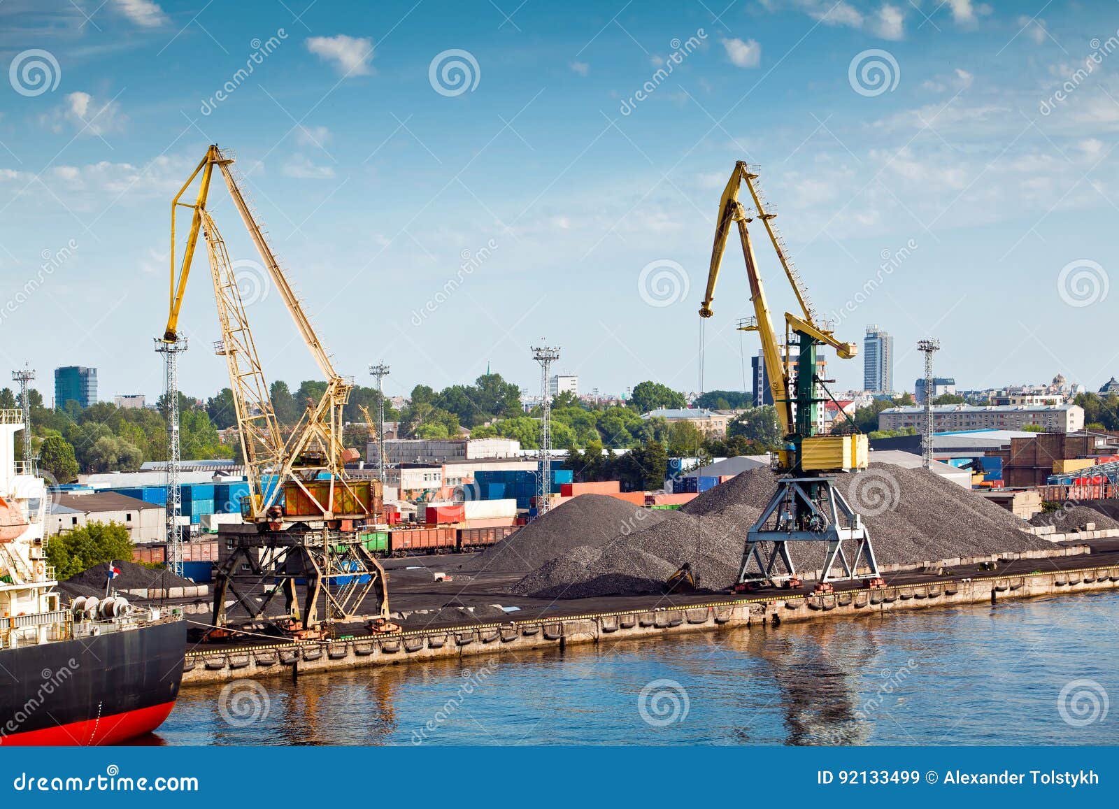 Port in Riga stock image. Image of carriage, gantry, power - 92133499