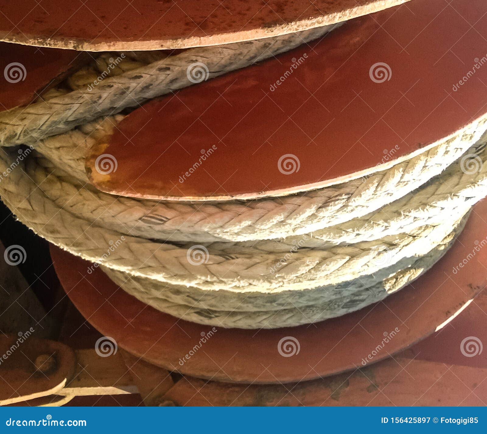 Port Rope. Mooring . Rope for Fastening Ships and Cargo Stock Image ...