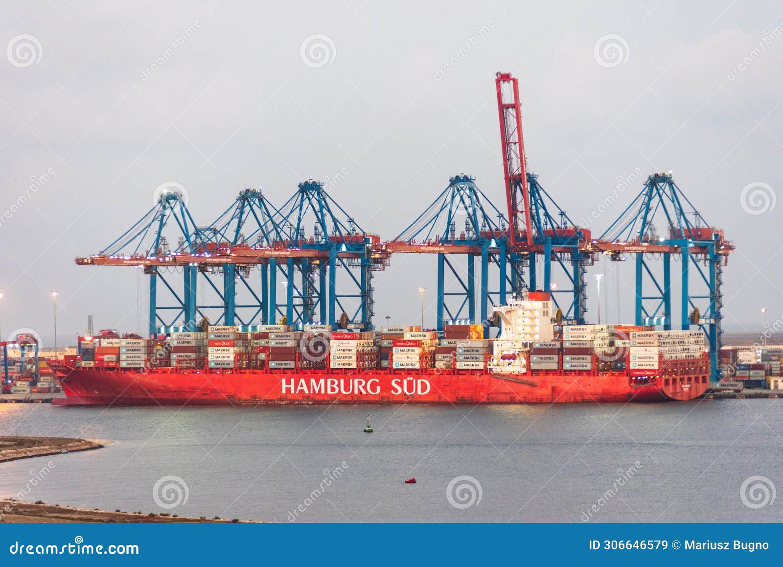 Port Said, Egypt - Panorama , Morning View on the Container Terminal ...