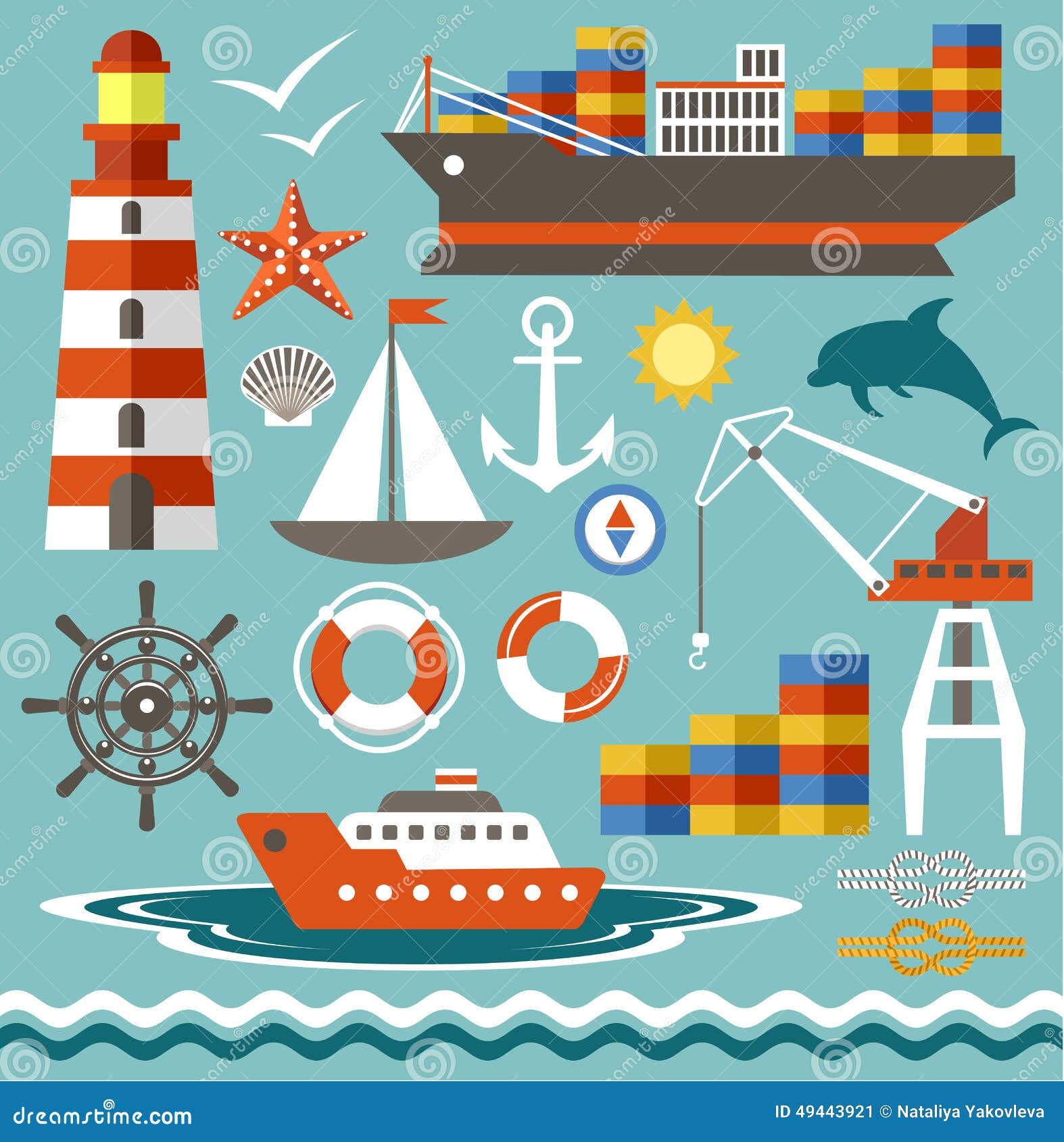 Port. Cartoon Vector | CartoonDealer.com #49443921