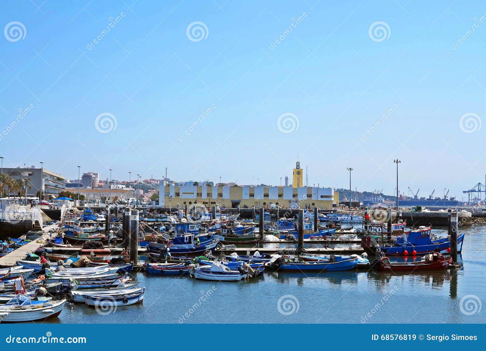 Port of setubal stock image. Image of lagoon, dusk, holiday - 68576819