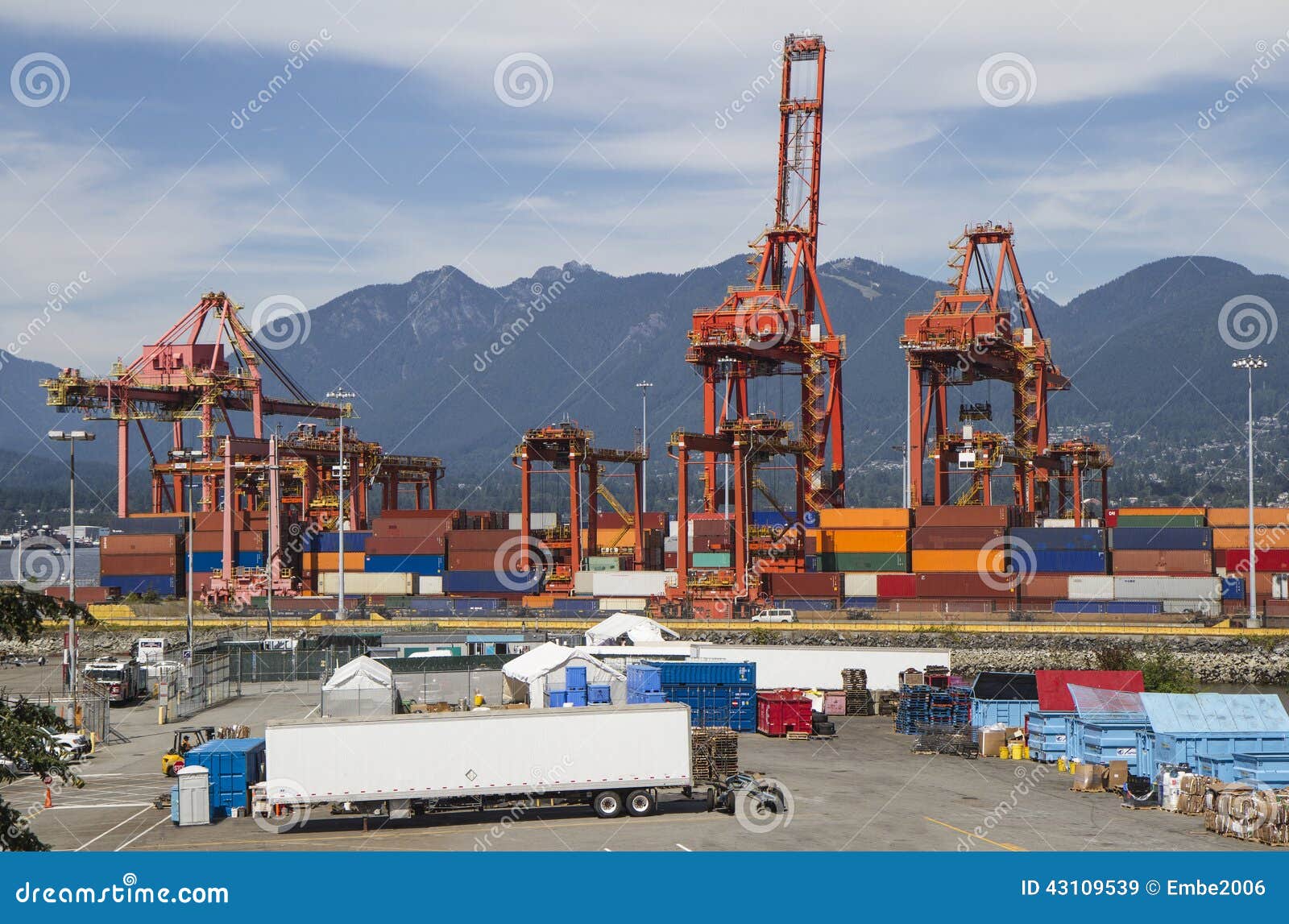 Port shipping containers stock image. Image of harbour - 43109539