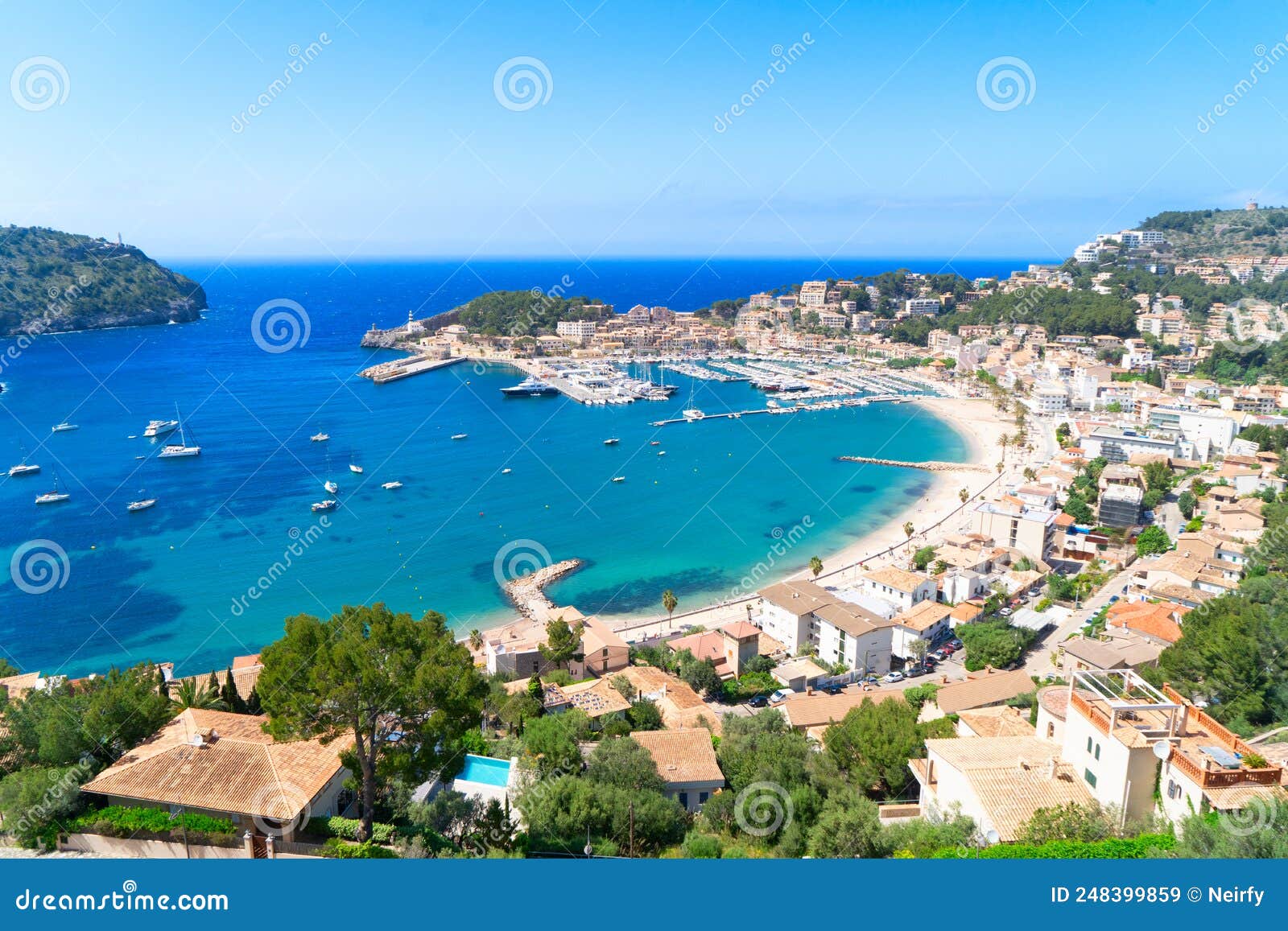 Port Soller, Mallorca stock image. Image of puerto, blue - 248399859
