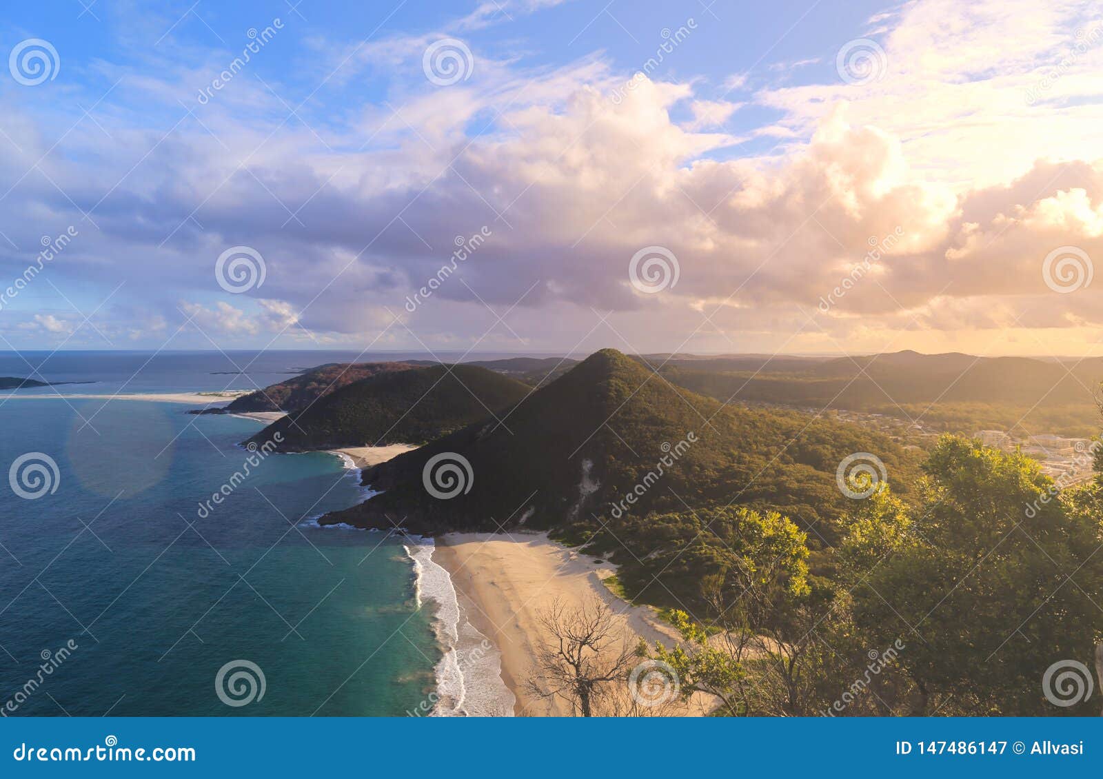 Nelson Bay view stock image. Image of downtown, skyline - 147486147