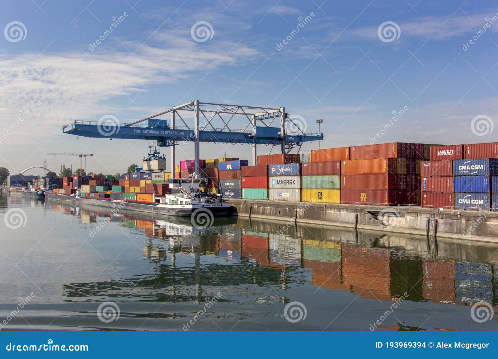 The Port of Strasbourg with Containers Editorial Stock Image - Image of ...