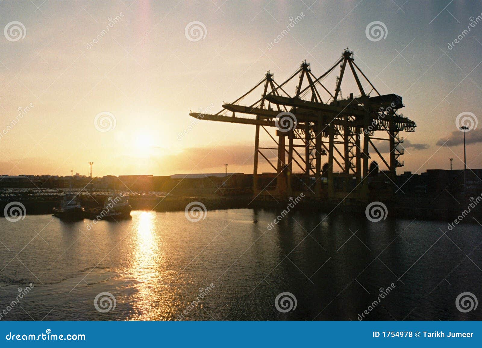 Port in sunset stock photo. Image of portique, harbour - 1754978