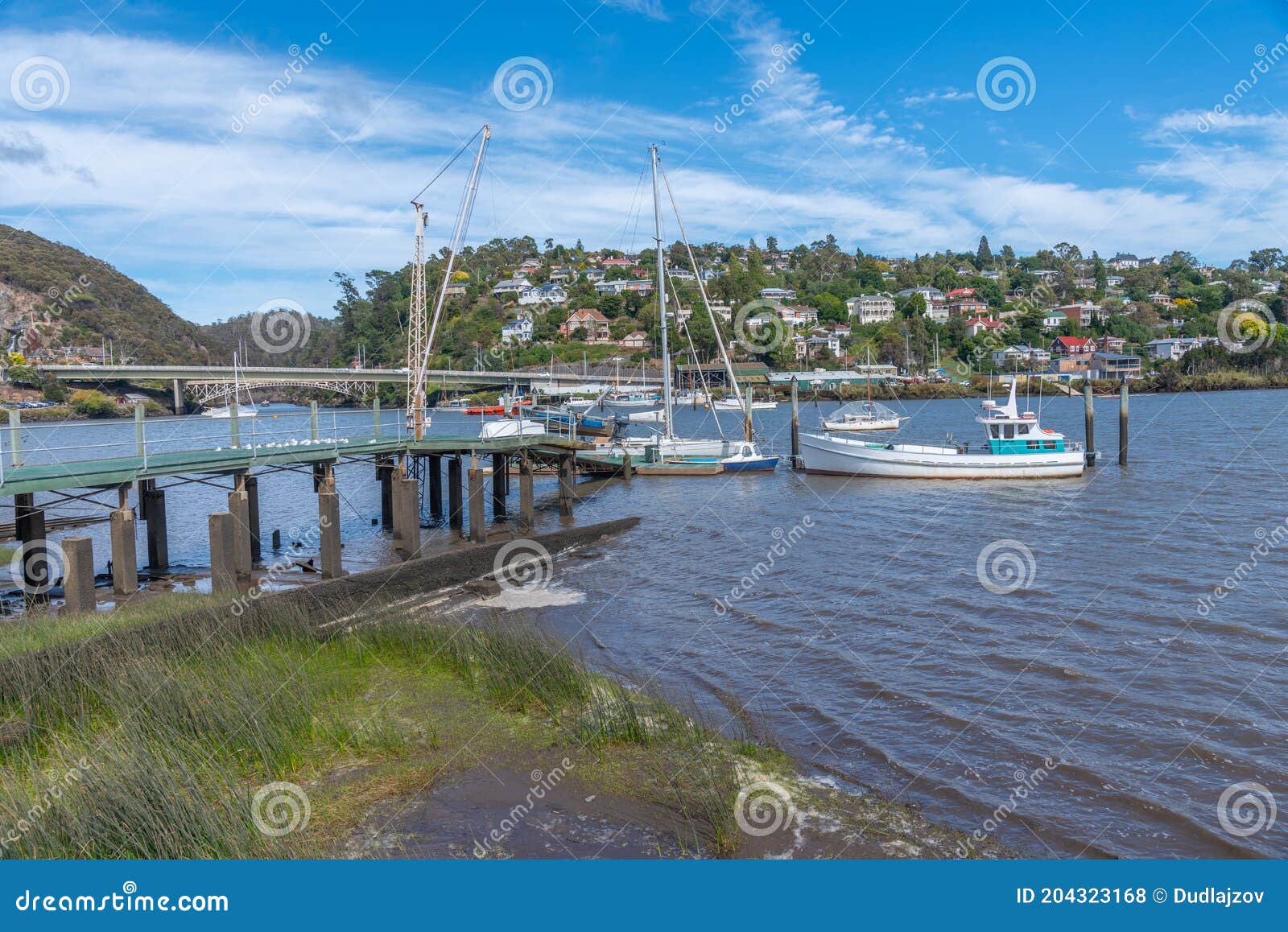 Port at Tamar River in Launceston, Australia Stock Photo - Image of ...
