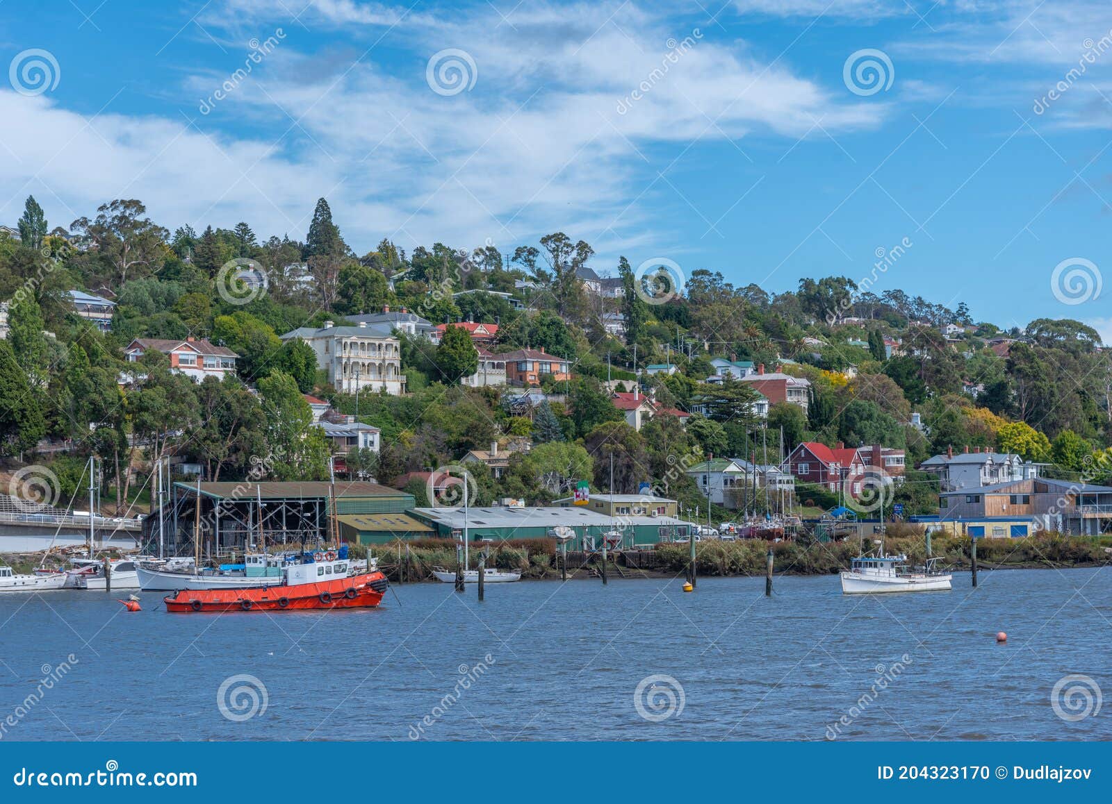 Port at Tamar River in Launceston, Australia Stock Photo - Image of ...