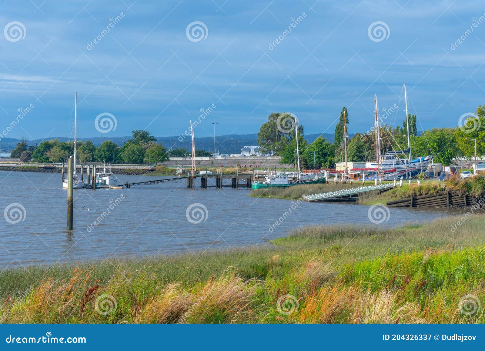 Port at Tamar River in Launceston, Australia Stock Image - Image of ...