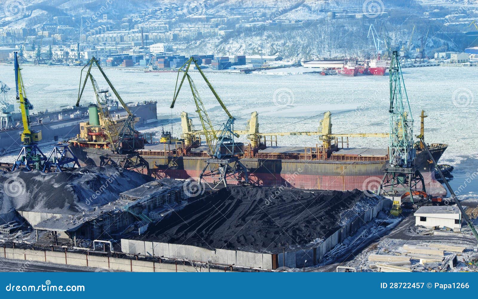The Port Terminal for Coal Loading Stock Image - Image of objects ...