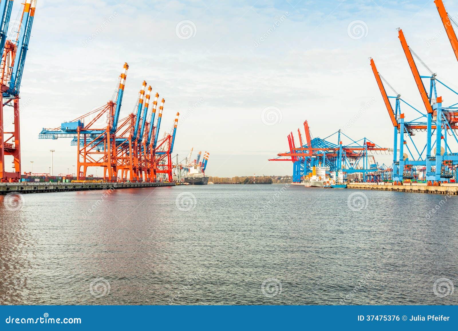 Port Terminal for Loading and Offloading Ships Stock Photo - Image of ...