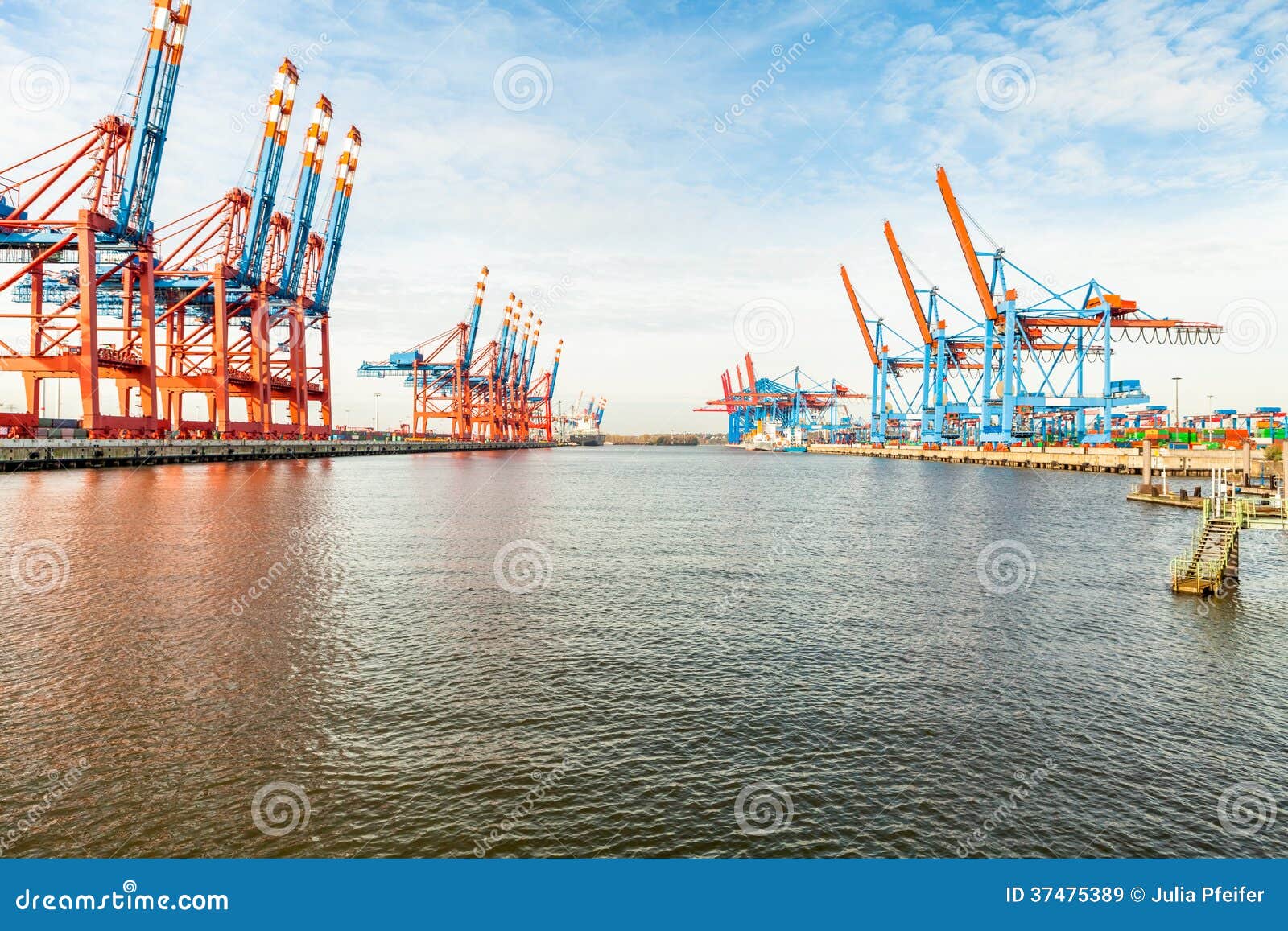 Port Terminal for Loading and Offloading Ships Stock Image - Image of ...