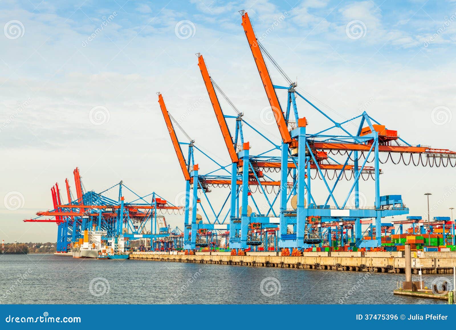 Port Terminal for Loading and Offloading Ships Stock Photo - Image of ...