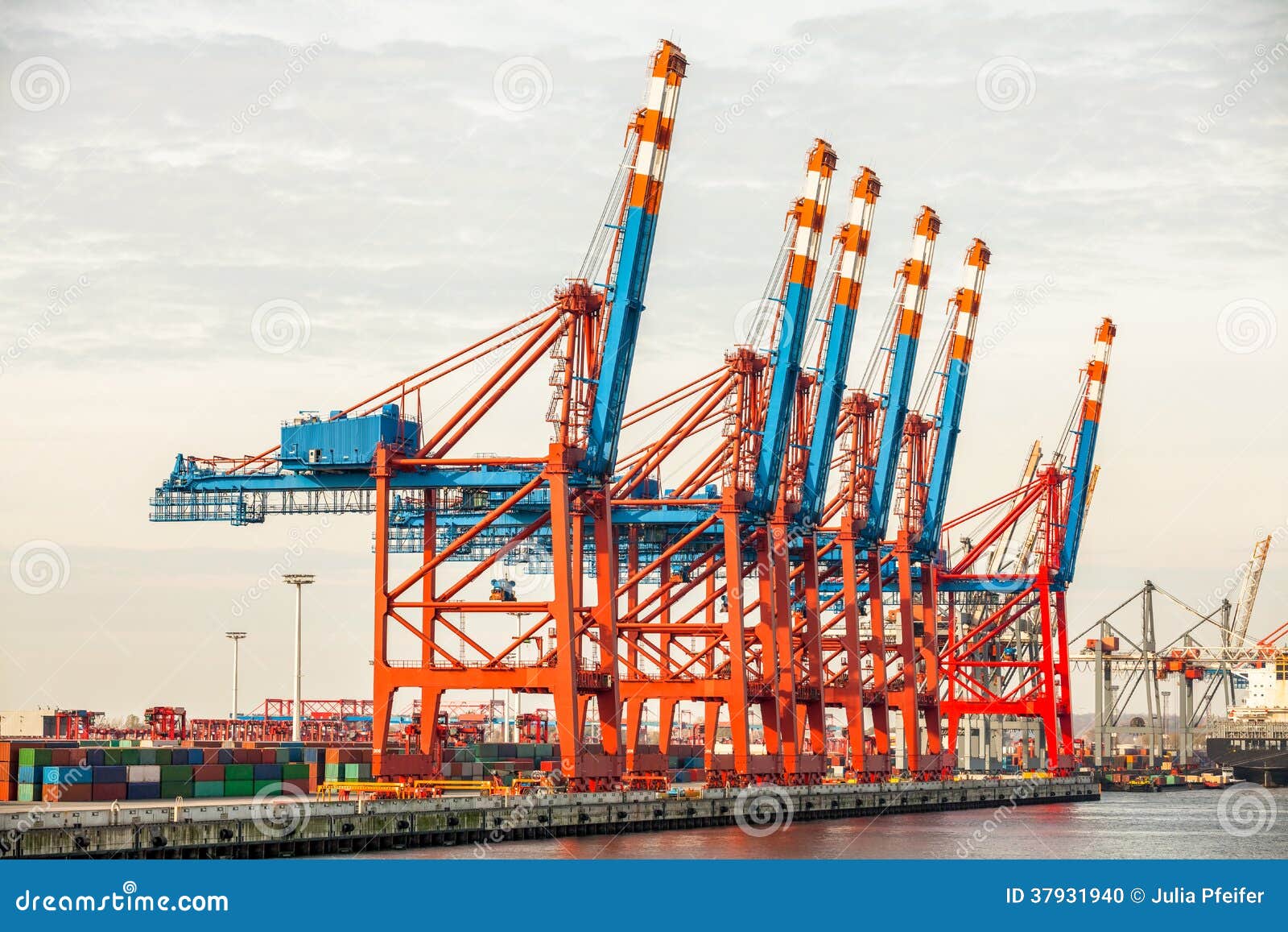 Port Terminal for Loading and Offloading Ships Stock Photo - Image of ...