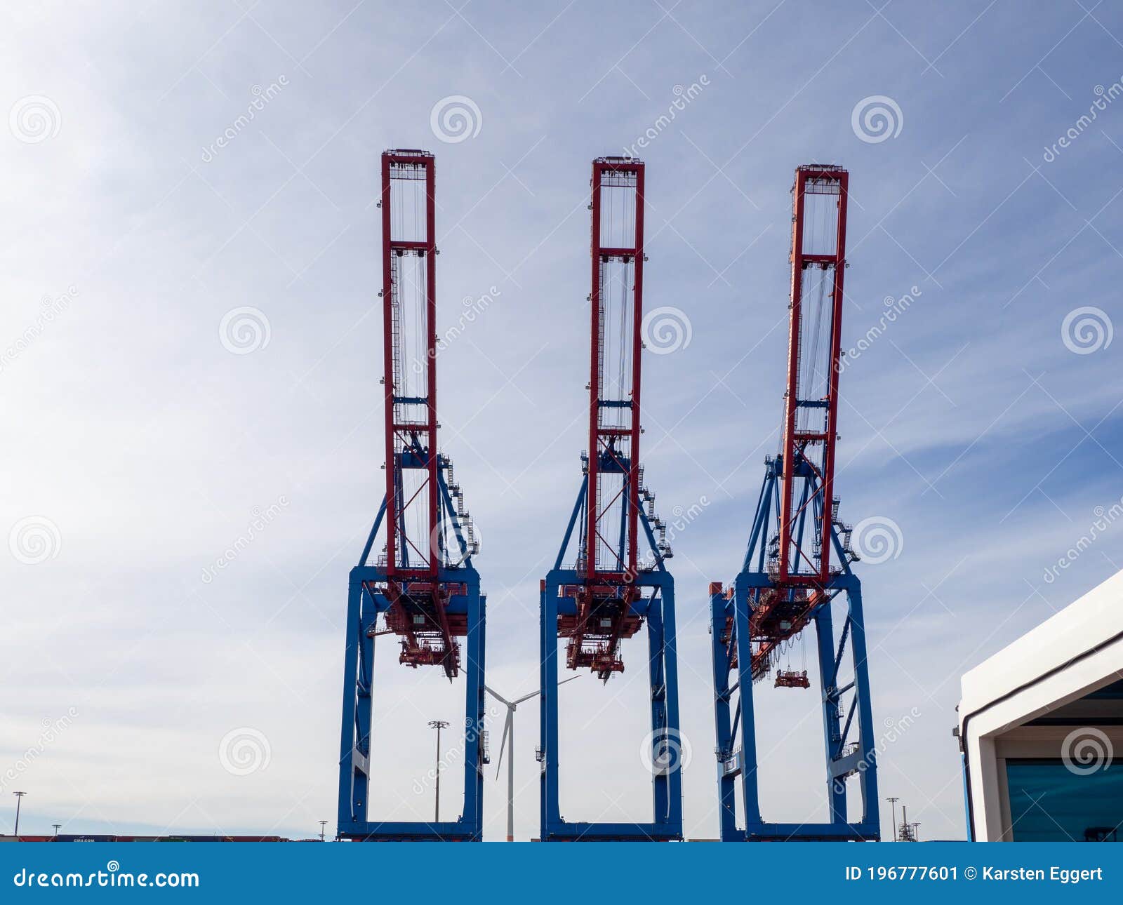 In Port There are Cranes for Loading and Unloading Ships Stock Image ...