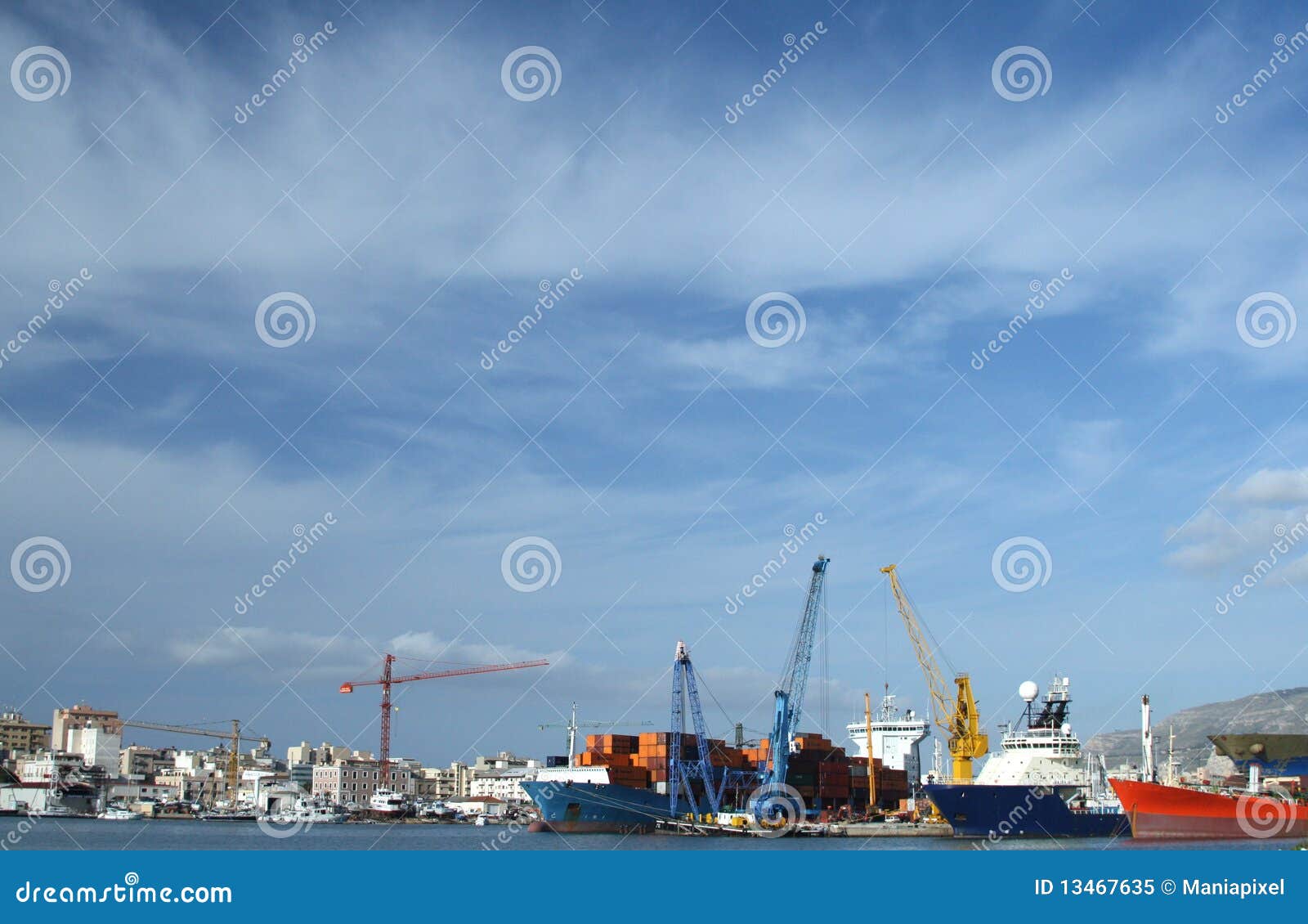 Port of Trapani stock image. Image of cranes, cargo, shipping - 13467635
