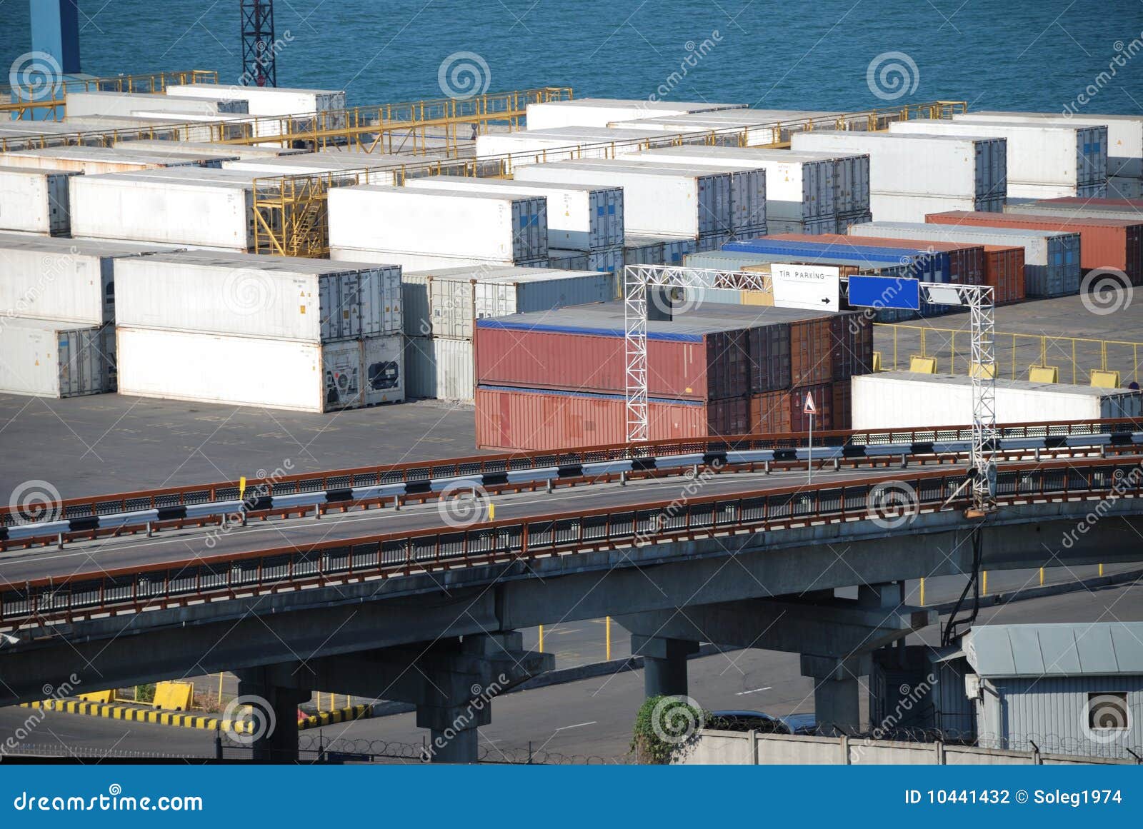 Port Warehouse with Cargoes and Containers Stock Photo - Image of ...