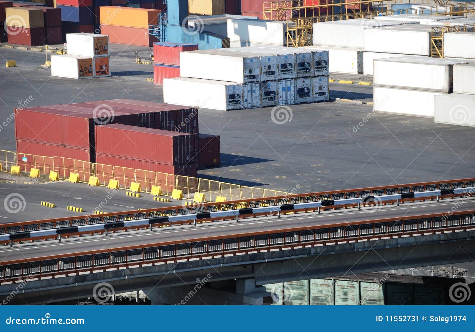 Port Warehouse with Cargoes and Containers Stock Image - Image of ...