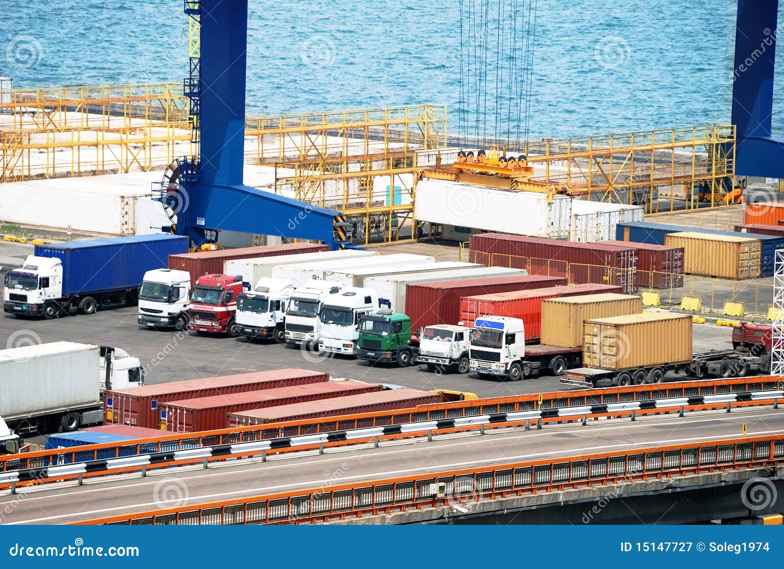 Port Warehouse With Cargoes And Containers Stock Image | CartoonDealer ...