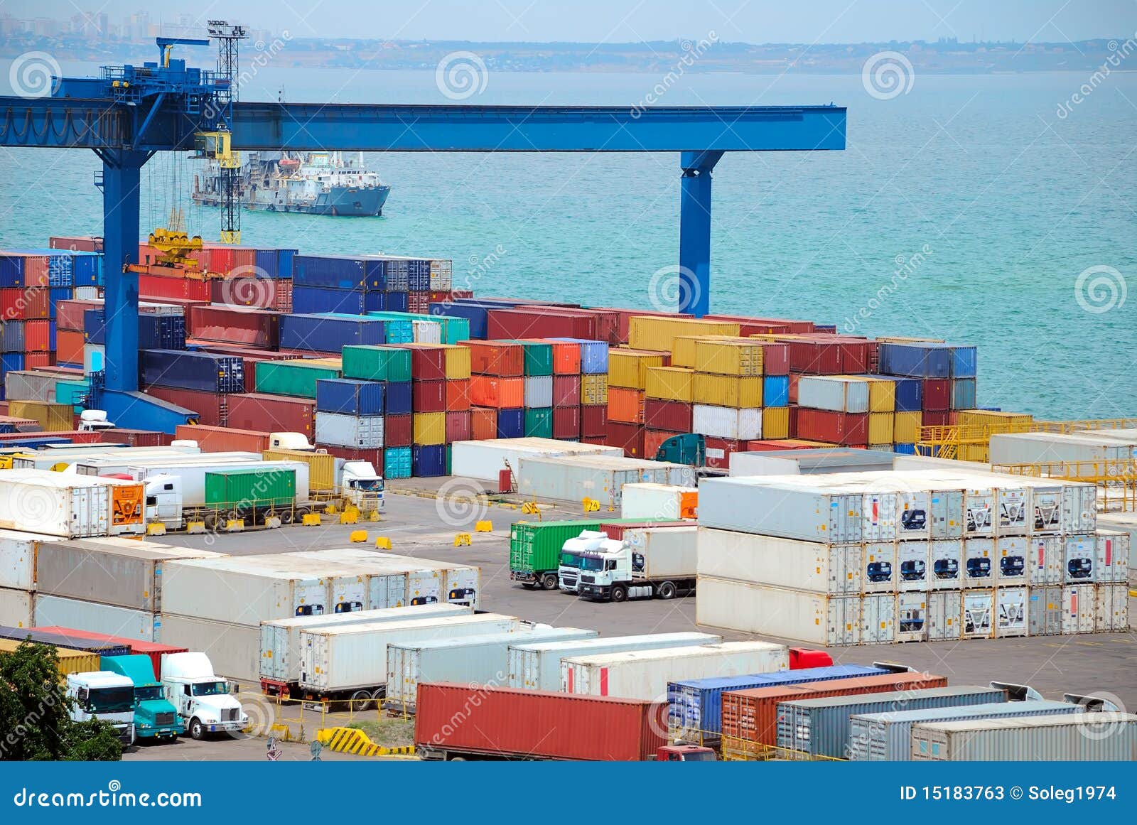 Port Warehouse With Cargoes And Containers Stock Photography ...