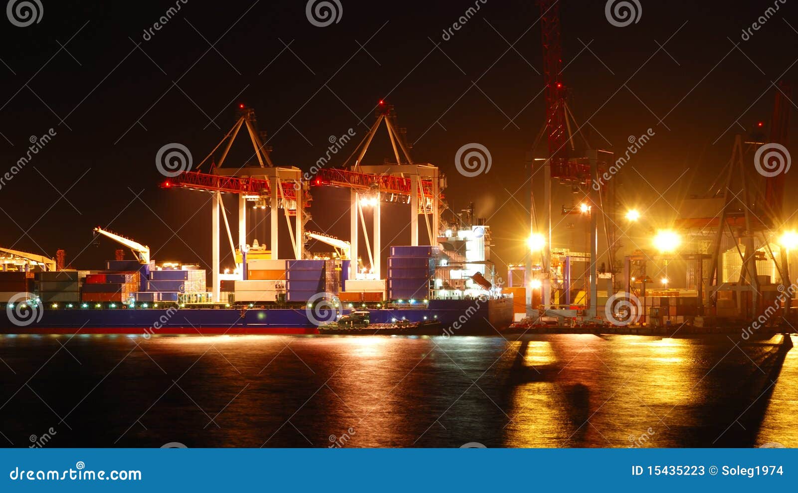 Port Warehouse with Cargoes and Containers Stock Image - Image of ...
