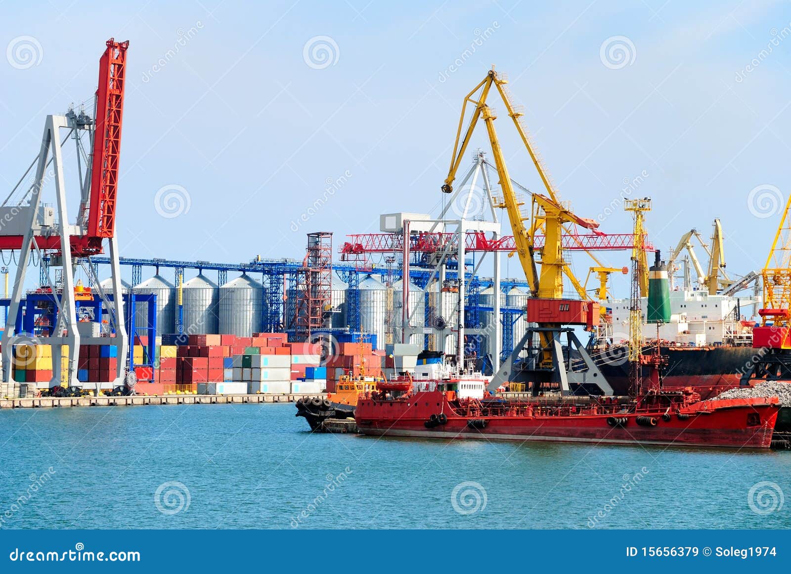 Port Warehouse with Cargoes and Containers Stock Image - Image of lorry ...